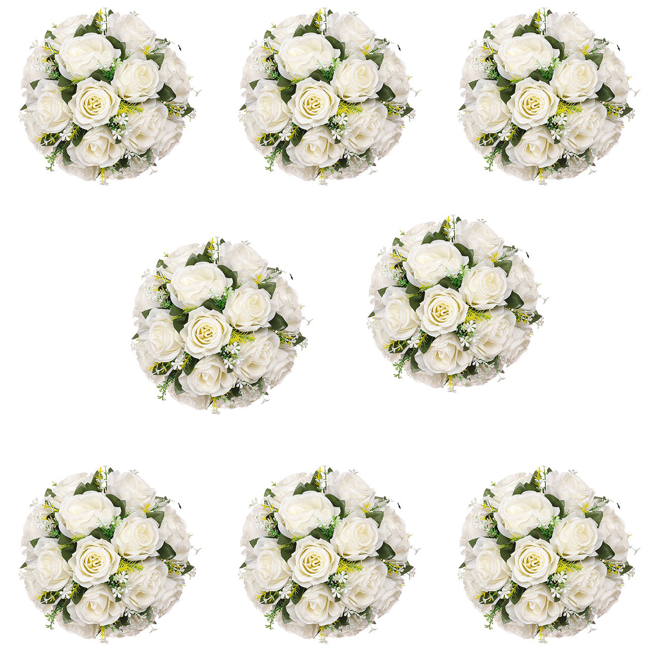 Primrue 8 PCS Fake Flower Ball Arrangement Bouquet, Soft Artificial ...