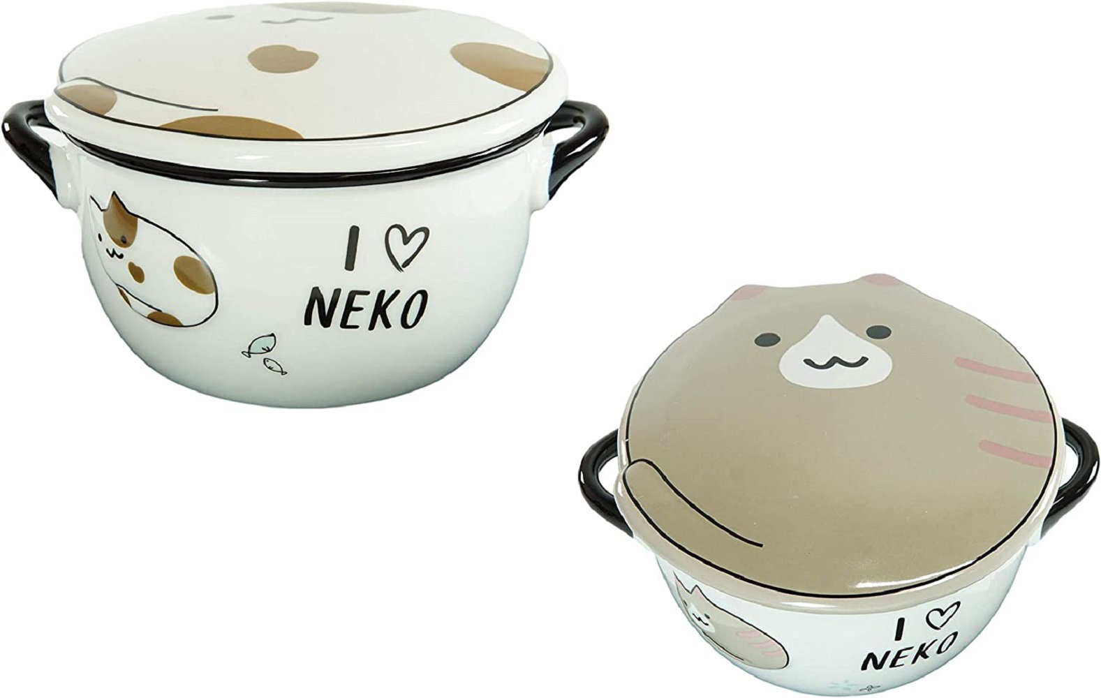 Trinx Ebros Pack Of 2 Stoneware Porcelain Cartoon Anime Maneki Neko Cat ...