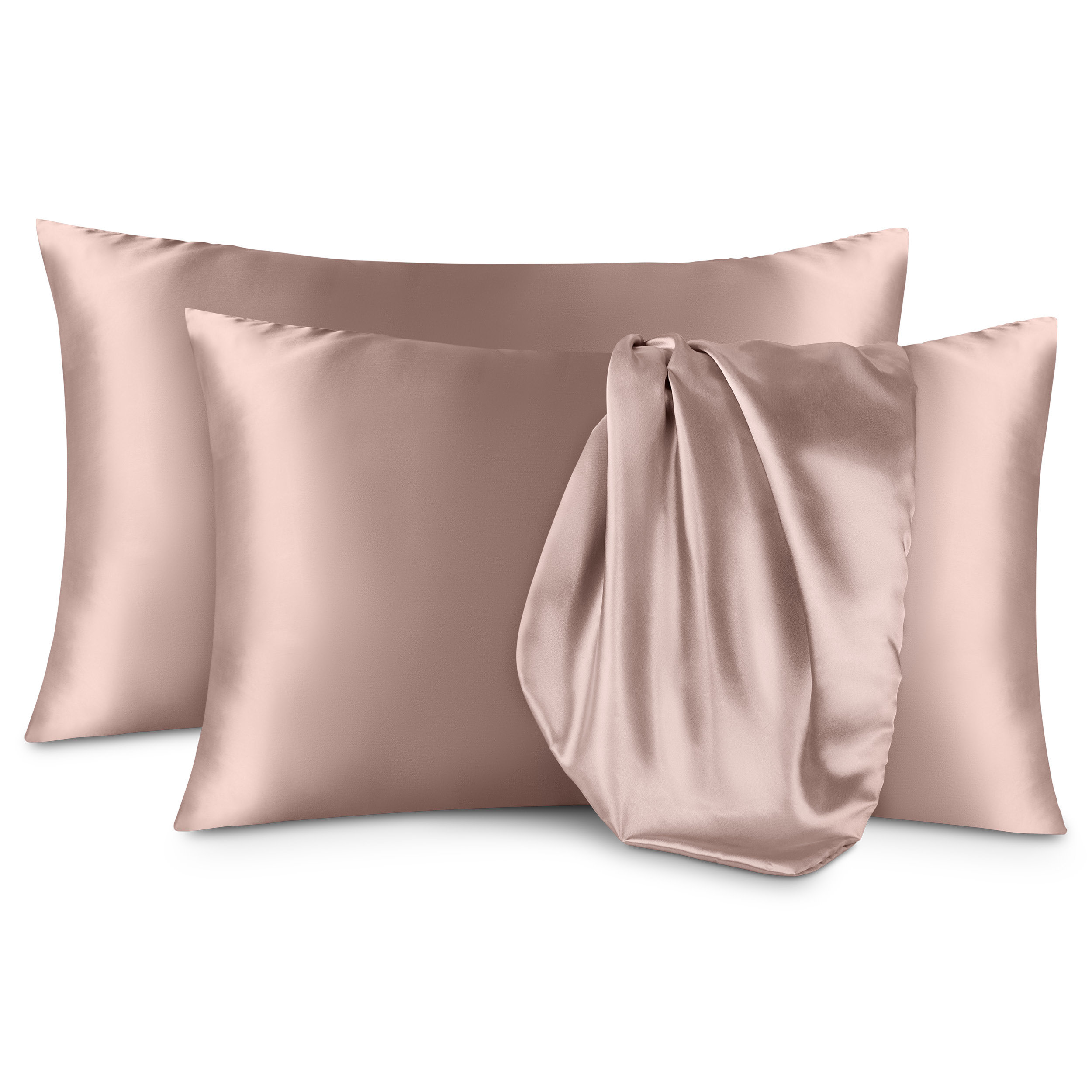 Bare Home Soft Poly Satin Pillowcase Set & Reviews | Wayfair