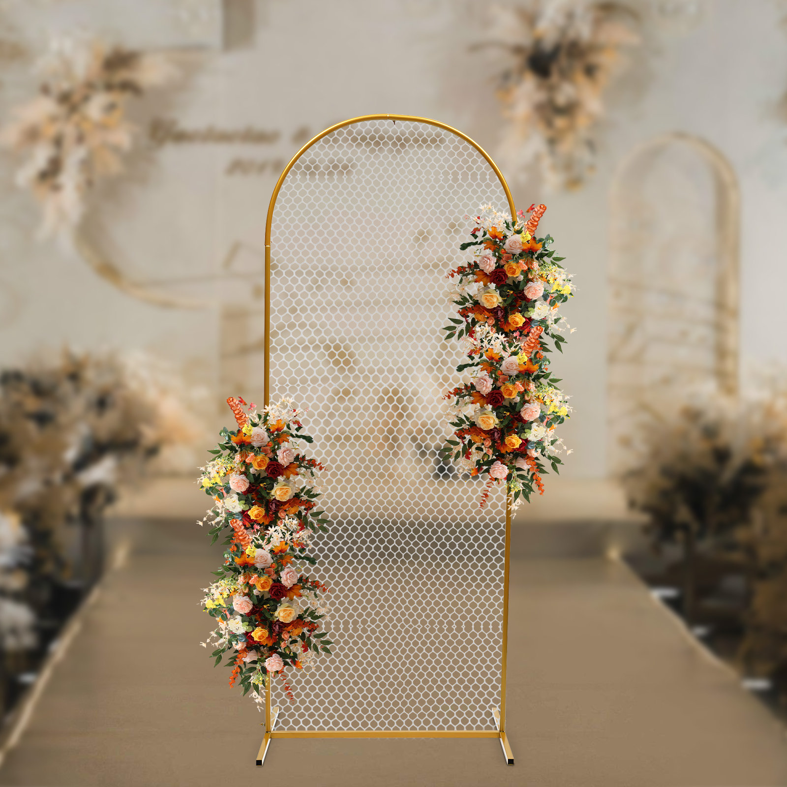 YaoTown Metal Arch Stand Wedding Backdrop W/ Mesh - Wayfair Canada