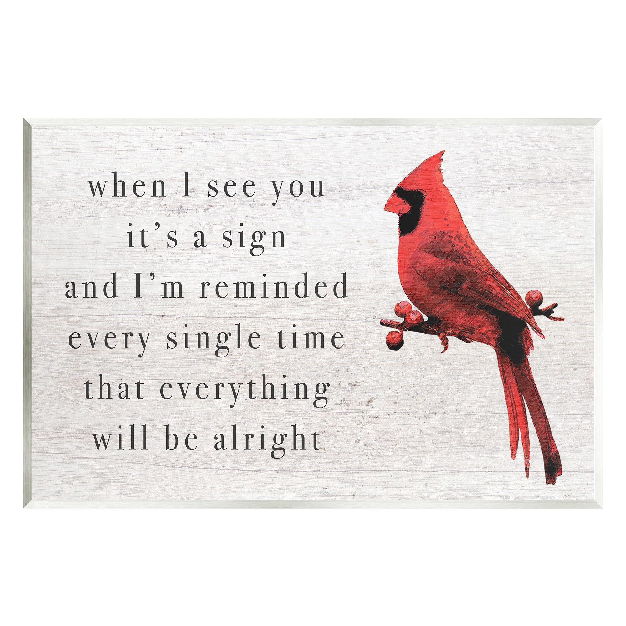 Stupell Industries When I See You Cardinal Phrase by Lil' Rue Graphic ...