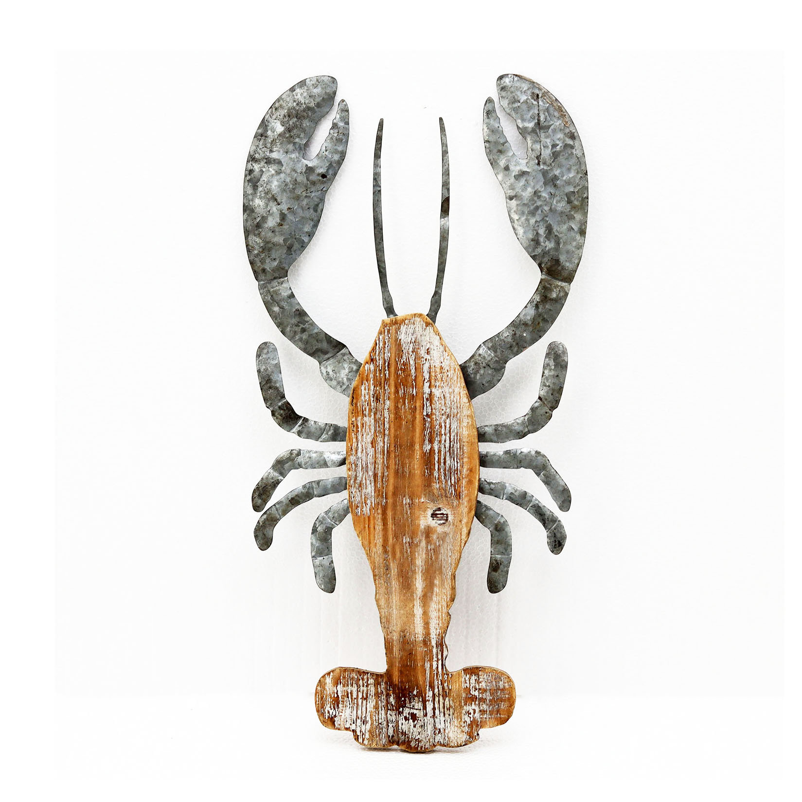 Breakwater Bay 3D Wood and Galvanized Ocean Lobster Wall Décor ...