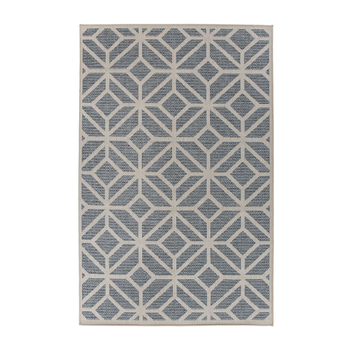 Wrought Studio™ Pissouri Geometric Blue/Gray/Ivory Indoor & Outdoor ...