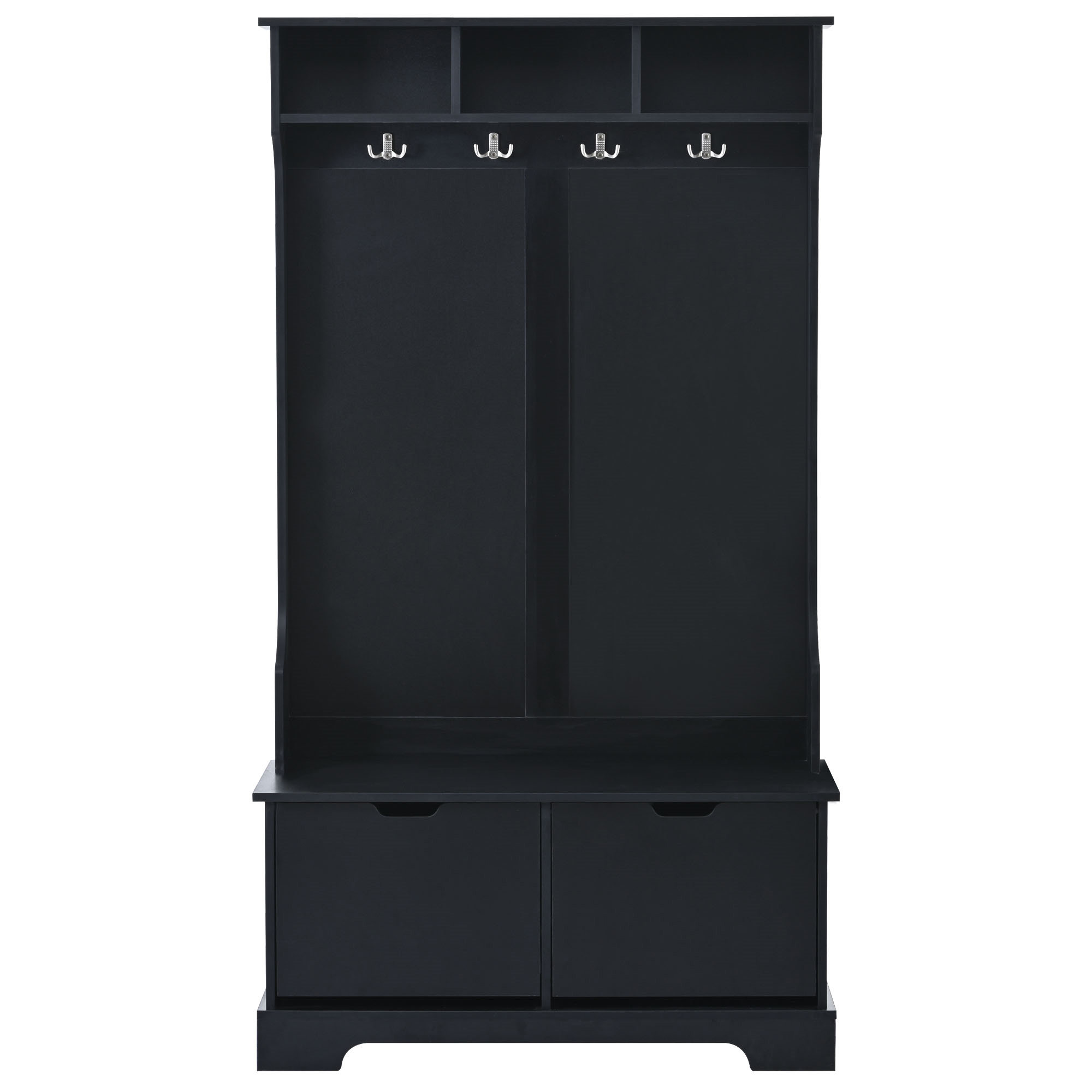 Wildon Home® Karrara Storage Bench,Entryway Bench with 3 Top Shelves ...