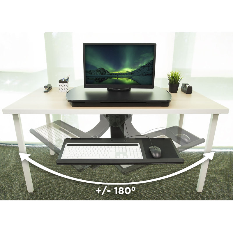 Mount-It! Full Motion Height Adjustable Under Desk Sit Stand Keyboard ...