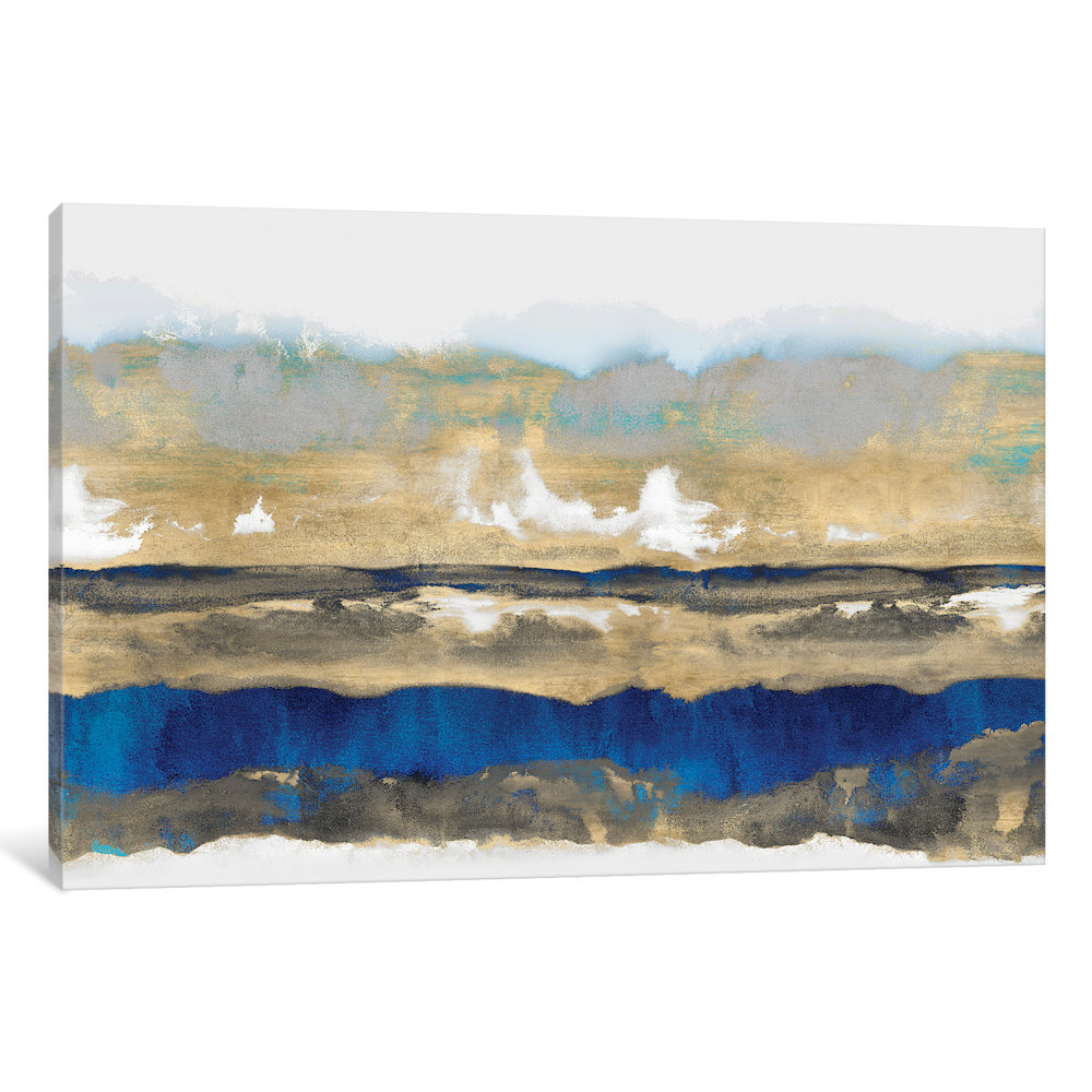 Mercer41 'Strata in Blue & Gold' by Rachel Springer - Wrapped Canvas ...