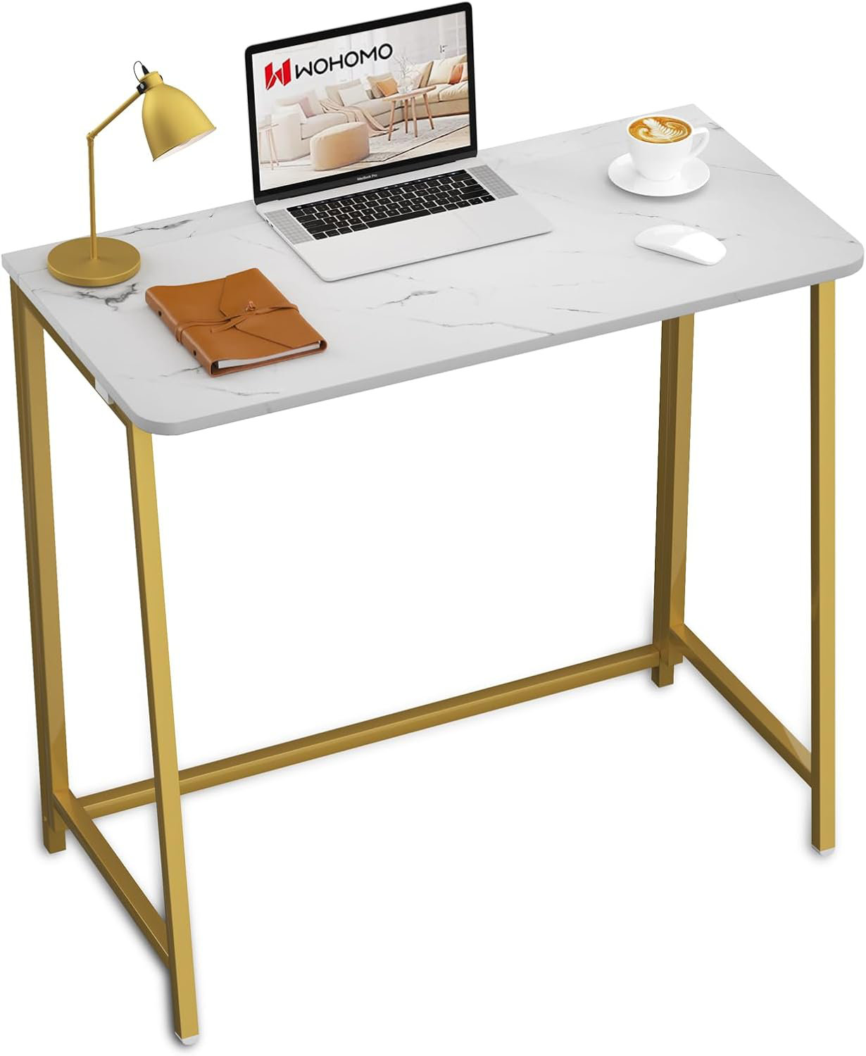 Mercer41 Roden Folding Desk, Small Writing Desk, Space-Saving Foldable ...