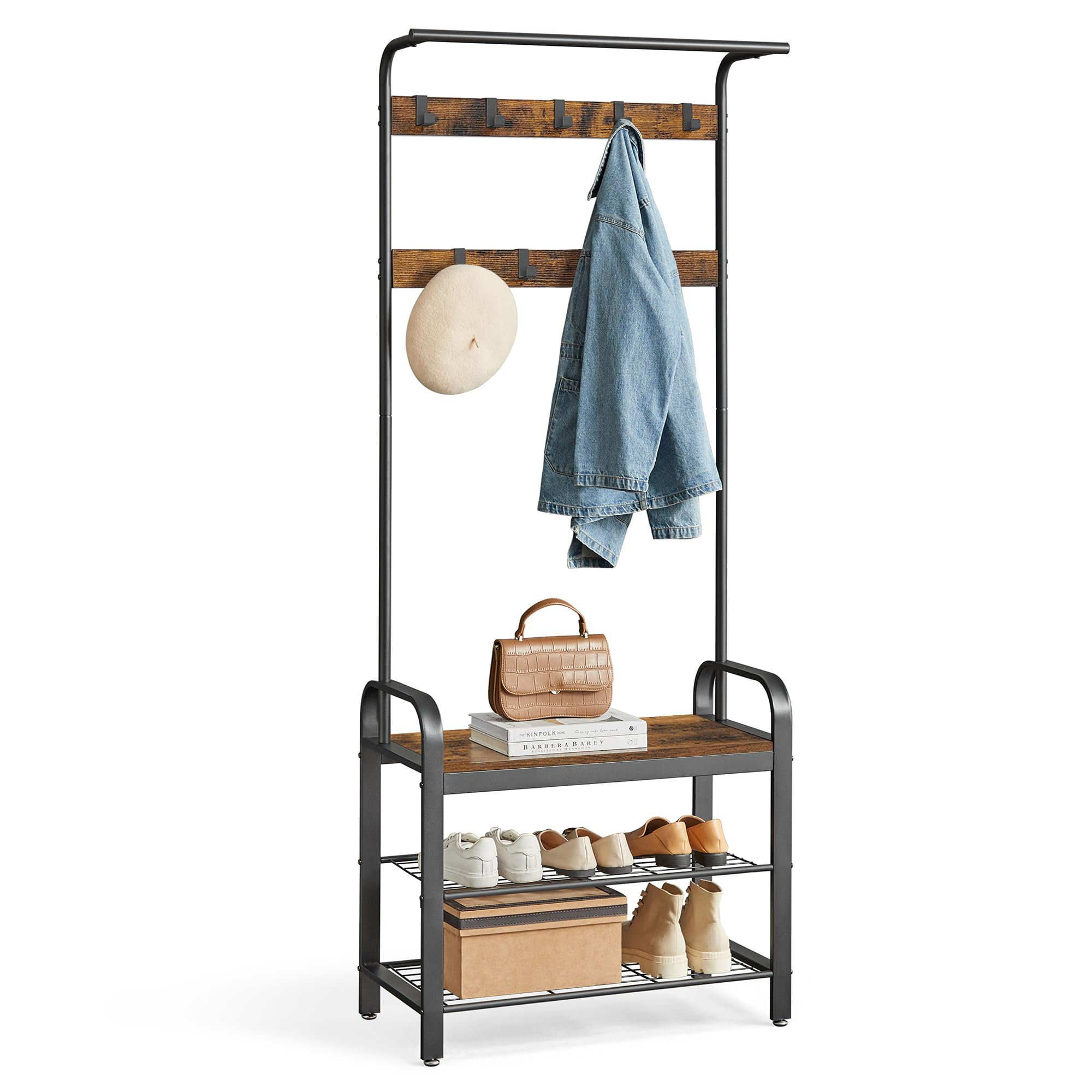 17 Stories Shino Steel Freestanding 9 - Hook Coat Rack | Wayfair