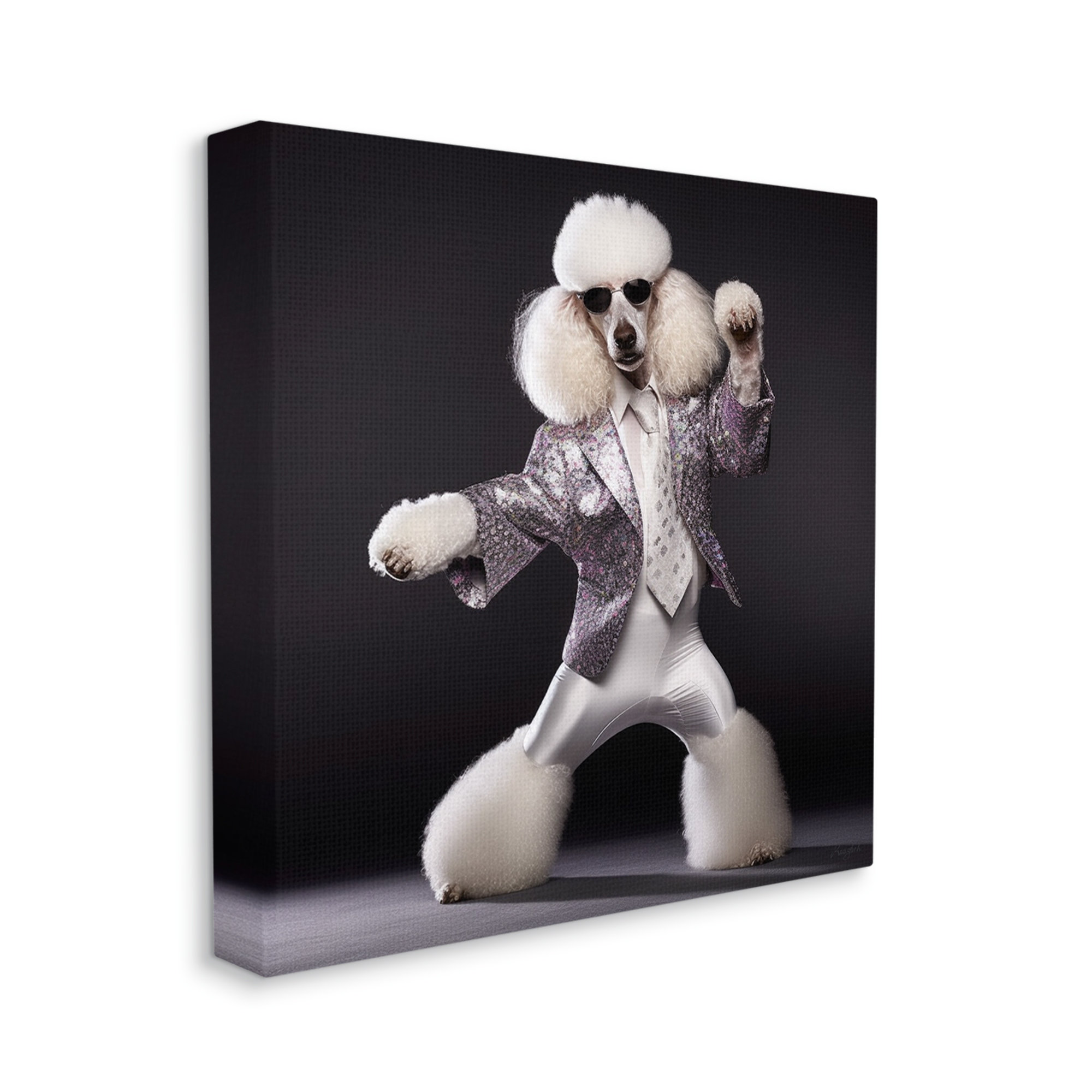 Trinx Poodle Dancing Portrait Canvas Wall Art Design By Roozbeh ...