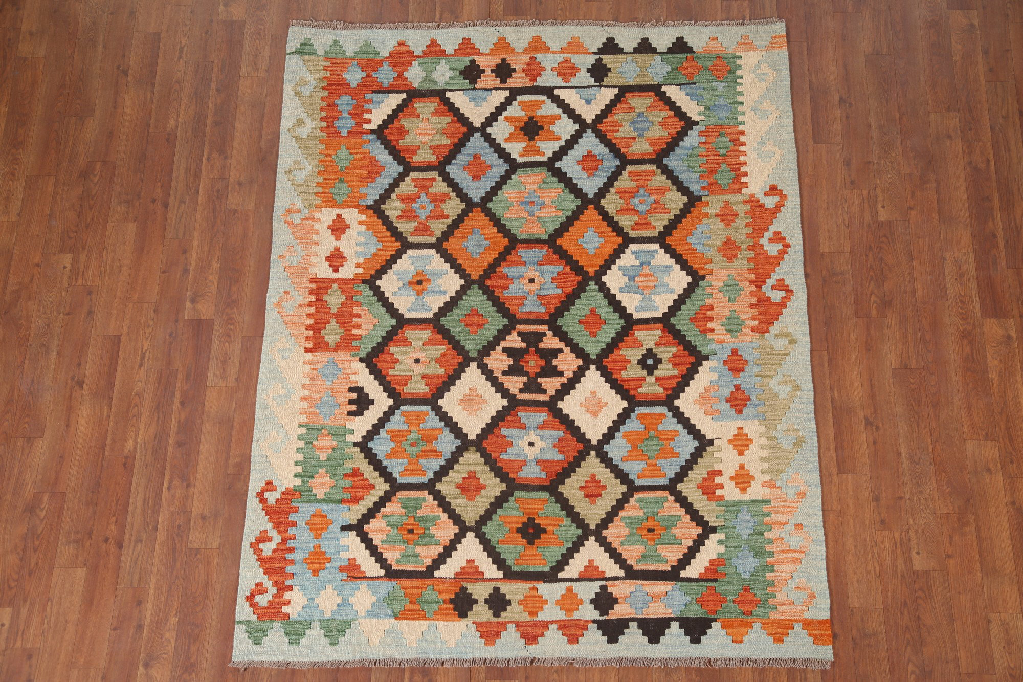 Dakota Fields Kilim Reversible Wool Area Rug 5x6 | Wayfair