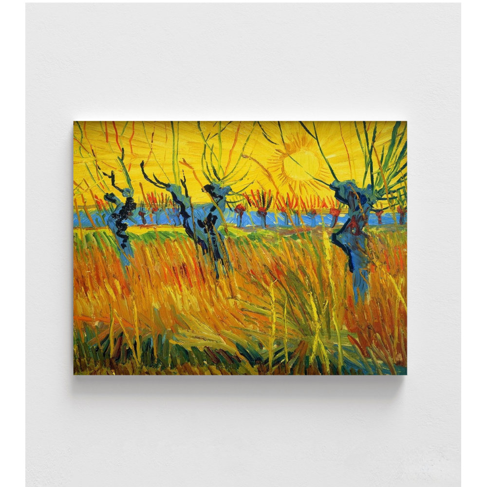WeFrameArt Willows At Sunset By Vincent Van Gogh, Sunset Art Print, Van ...