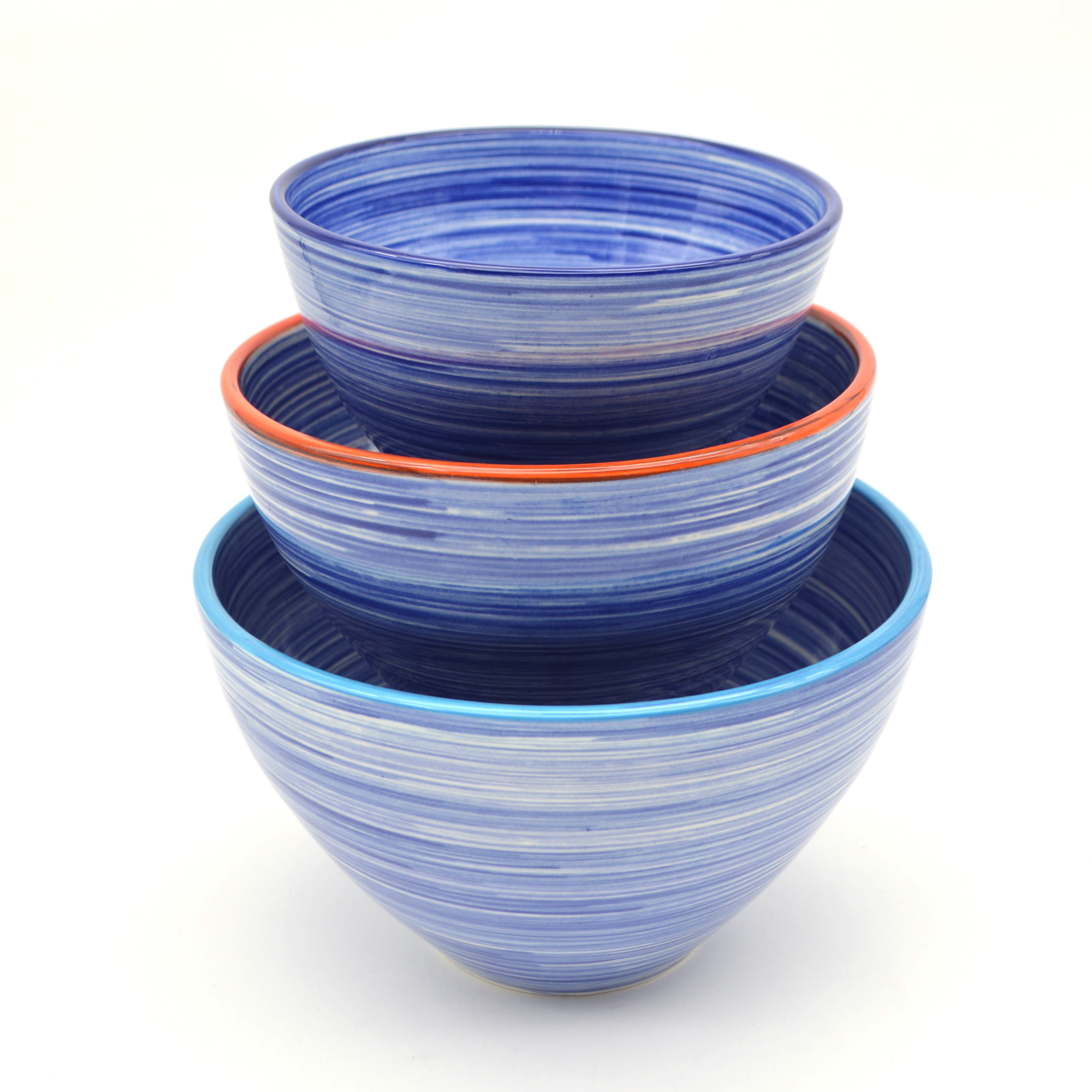 Euro Ceramica Raia 3 Piece Assorted Stacking Bowl Set | Wayfair