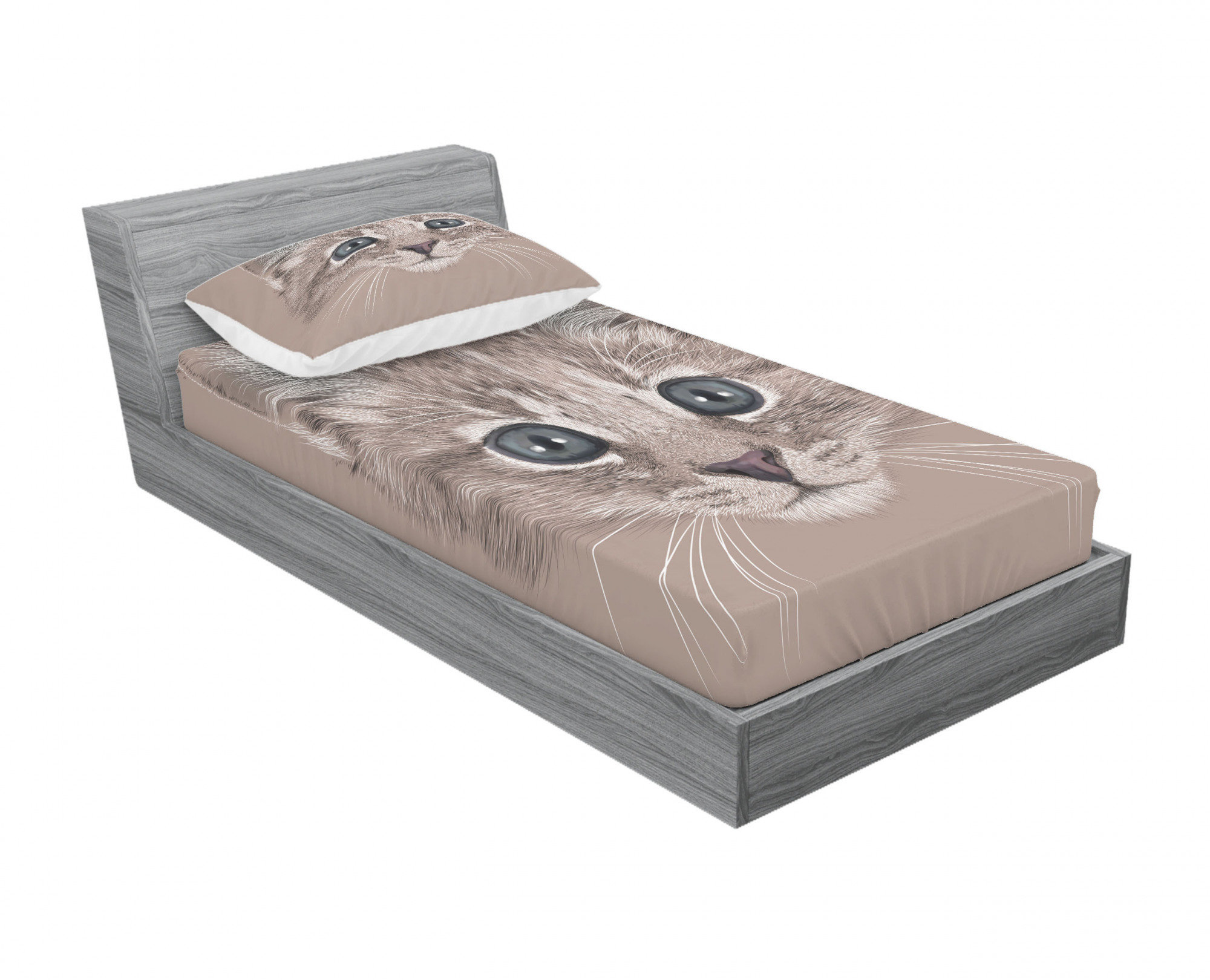 Ambesonne Cat Face Animal Print Sheet Set | Wayfair