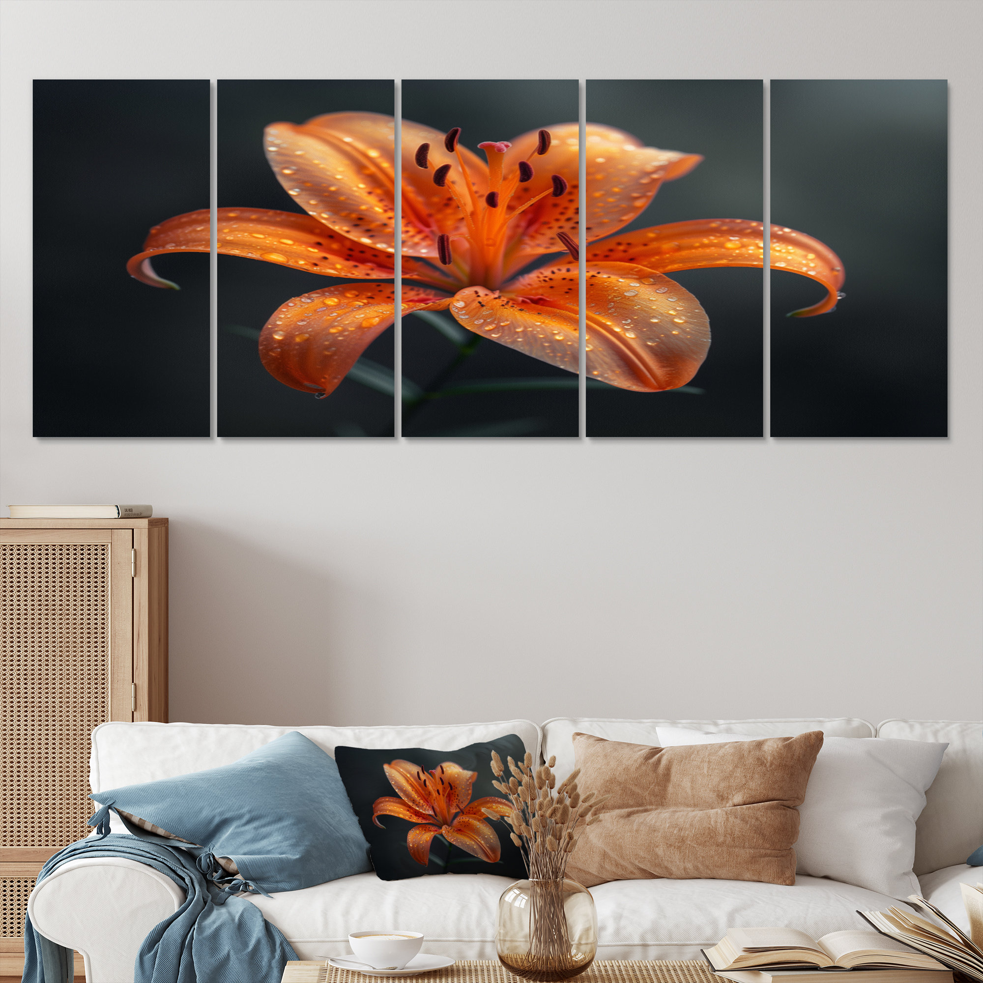 Design Art Orange Black Lily Springtime Photo IV - Lilies Canvas Wall ...