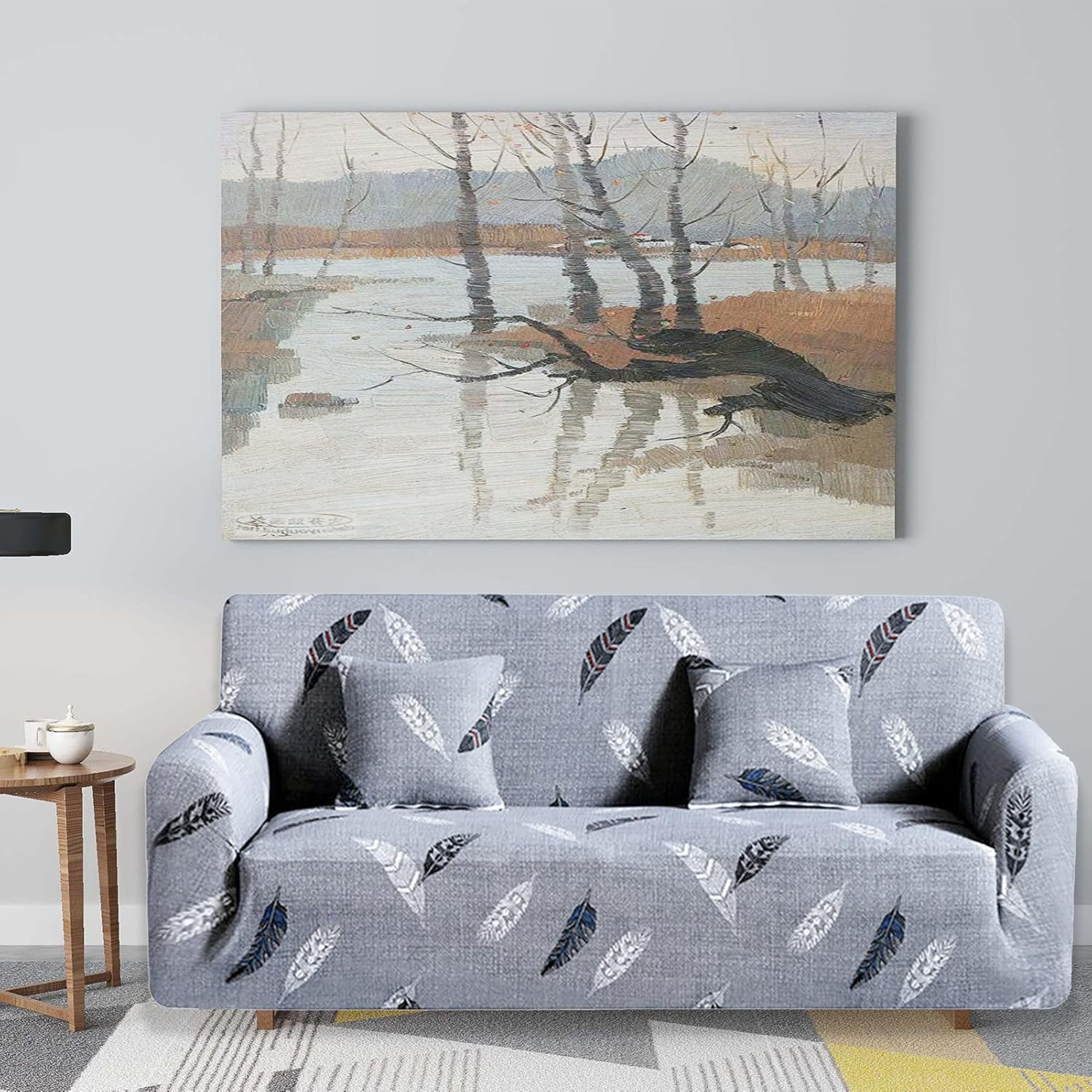 Latitude Run 1-Piece Fit Stretch Sofa Cover, Sofa Slipcover Elastic ...