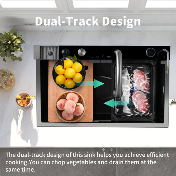 TTG PACE 31.5" L x 18'' W Undermount Single Bowl Metal Kitchen Sink ...