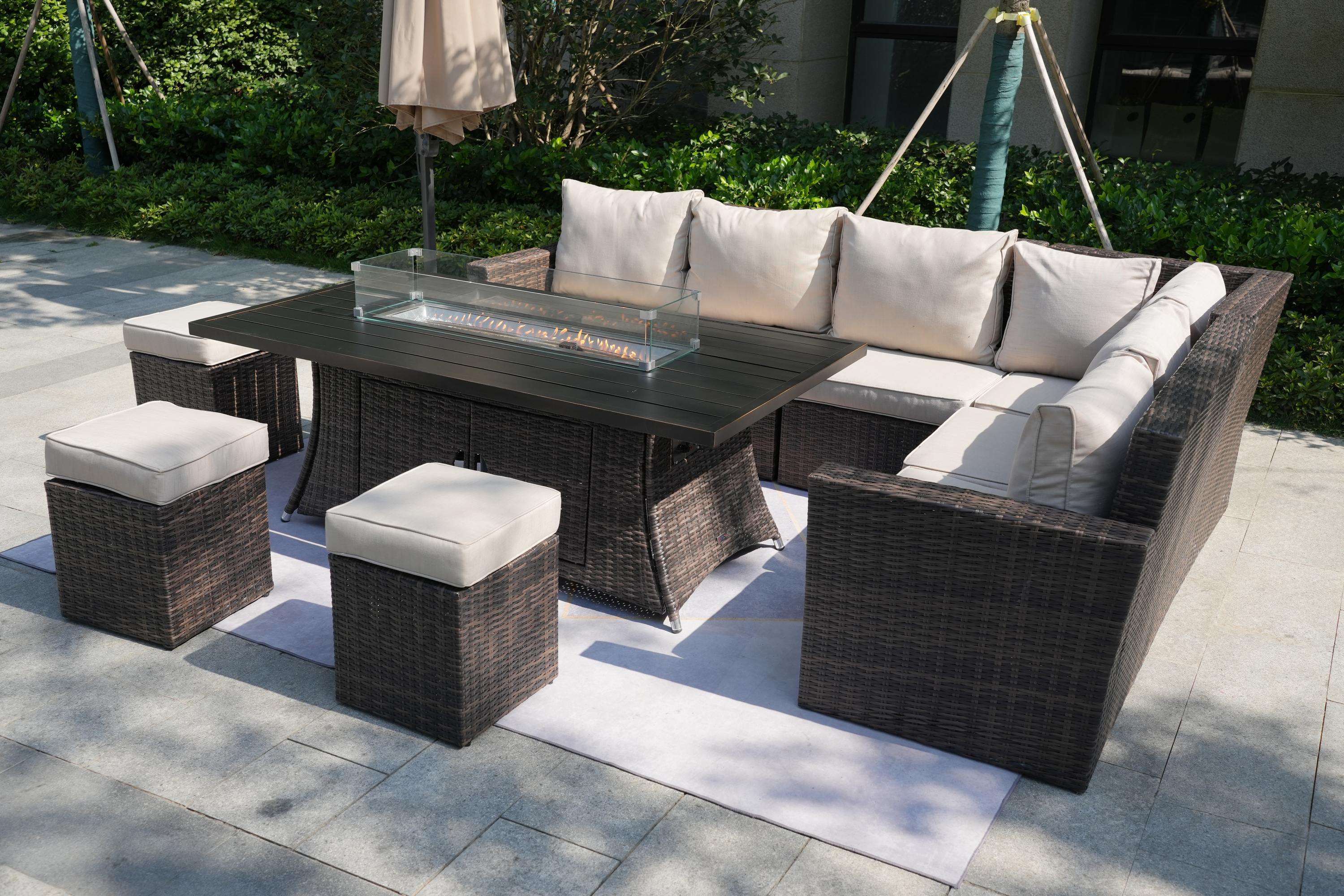 Red Barrel Studio® 8 Piece Rattan Multiple Chairs Seating Group with ...