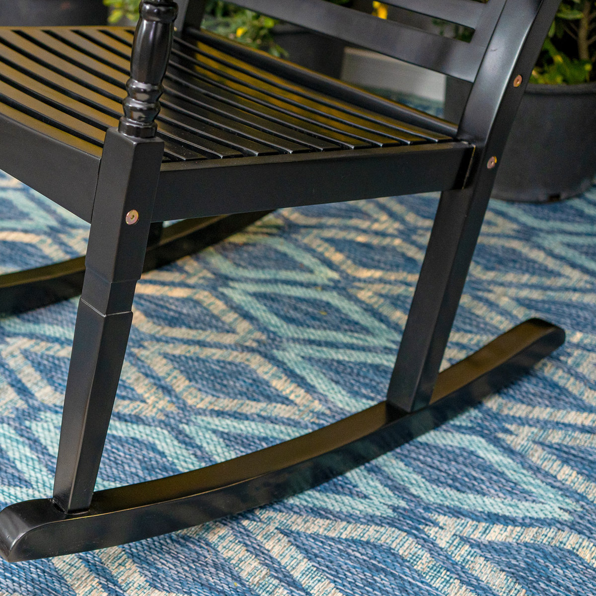 Lark Manor™ Alekper Outdoor Rocking Solid Wood Chair & Reviews | Wayfair