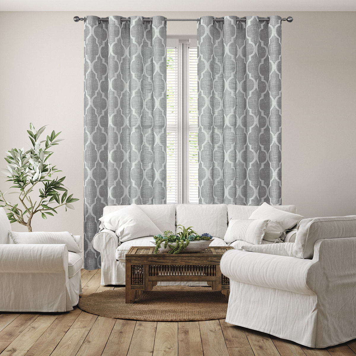 Red Barrel Studio® Semi Sheer Curtains, Grommet Top, 2 Panels Set | Wayfair