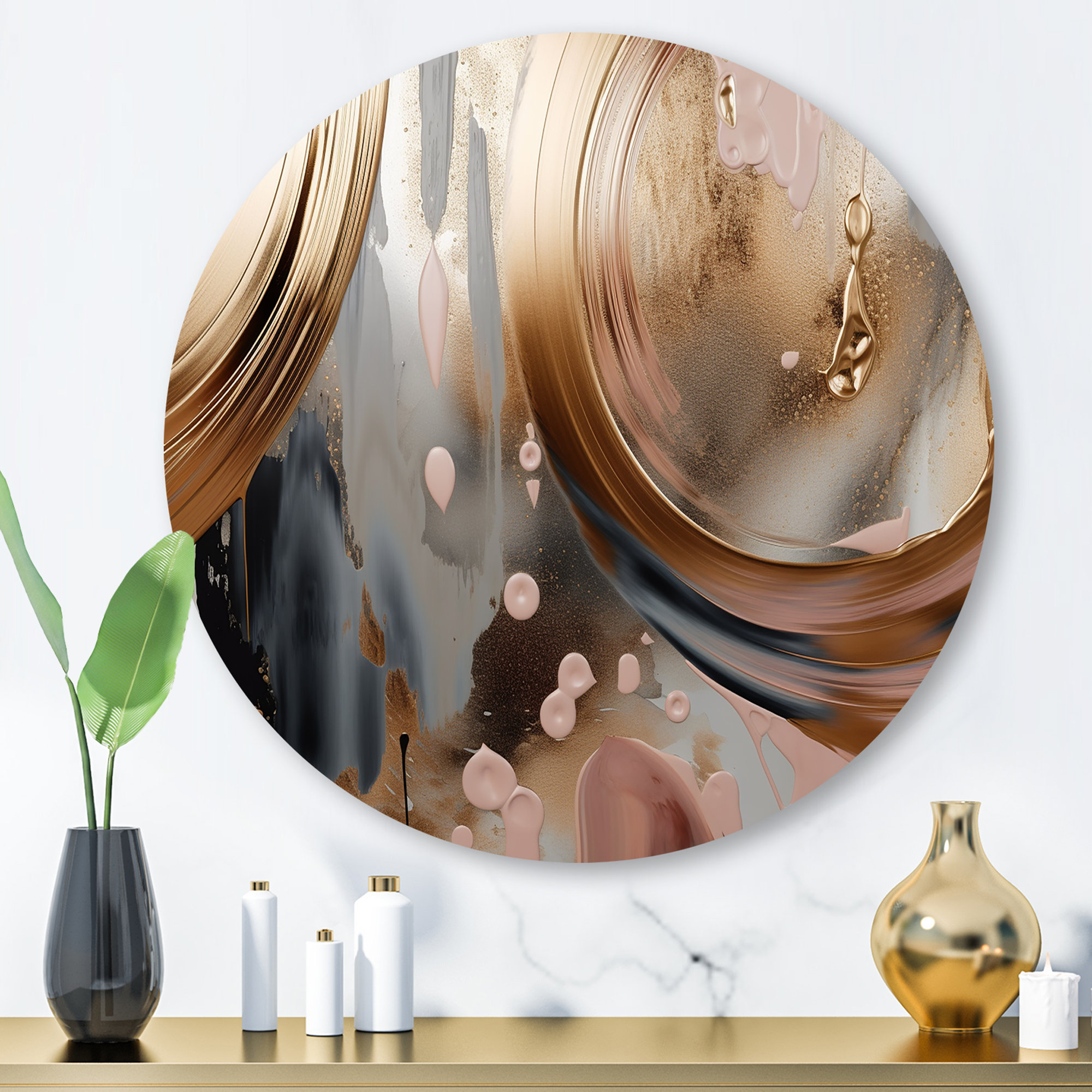 Mercer41 Dubeck Gold And Pink Marbled Meditations III - Abstract Marble ...