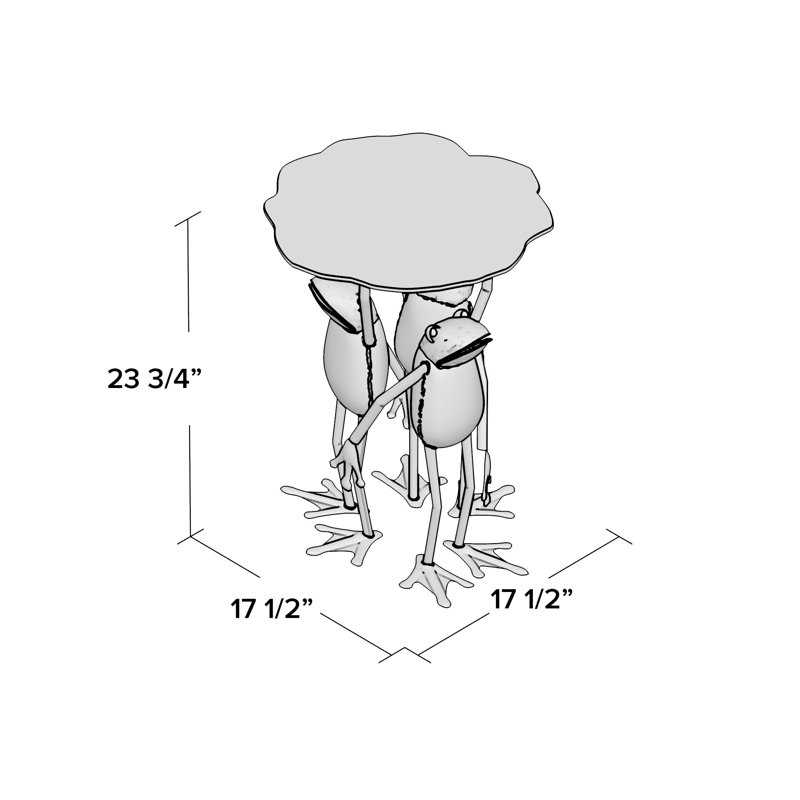 Trinx Geiger Three Frogs Metal Outdoor Side Table & Reviews | Wayfair
