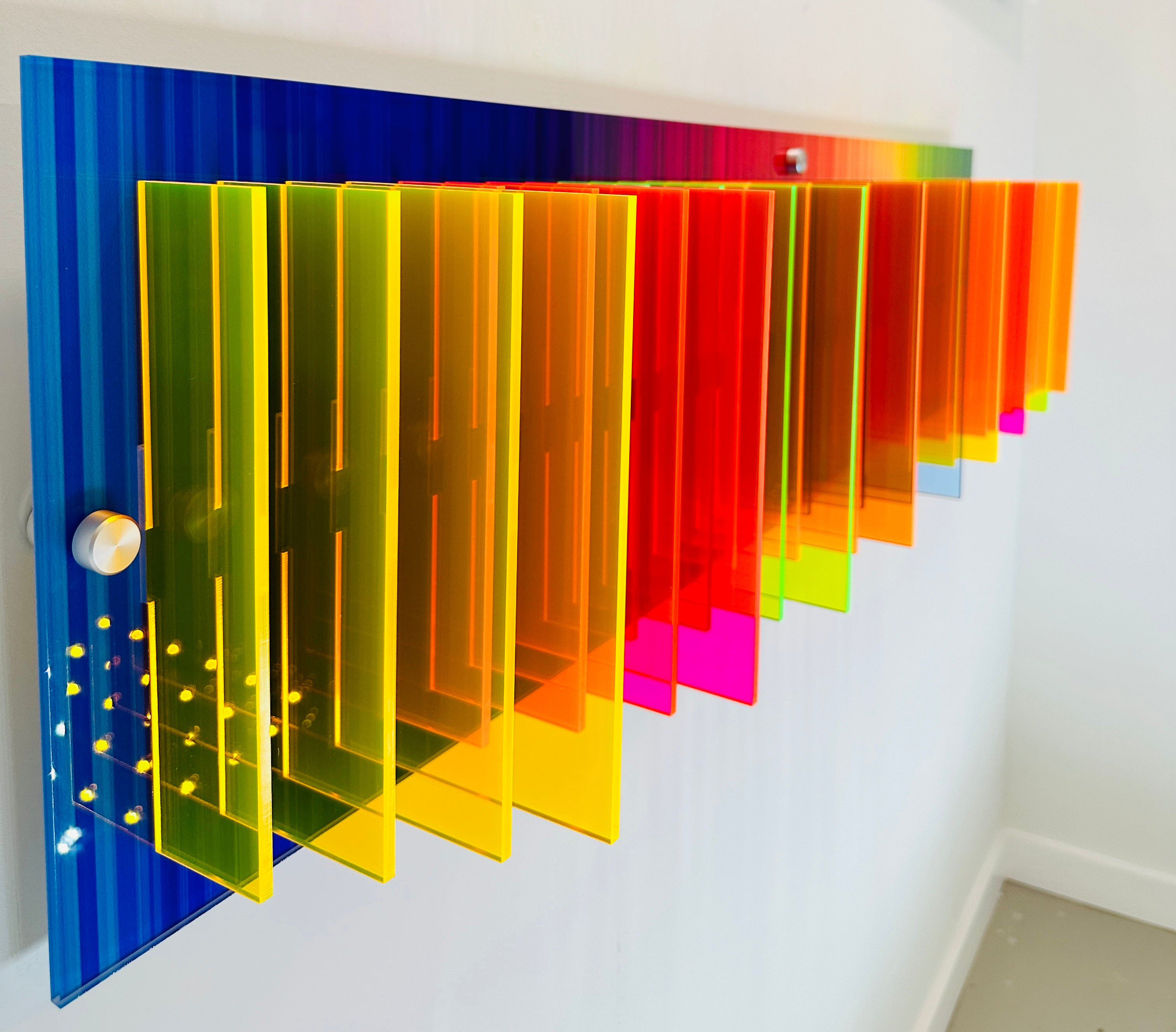 UniQstiQ Transparent Rainbow Wall Art – Interactive 3D Modern Acrylic ...