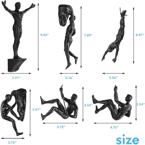 Wrought Studio™ Resin Sculpture Right Hand Climbing Man Wall Sculpture ...