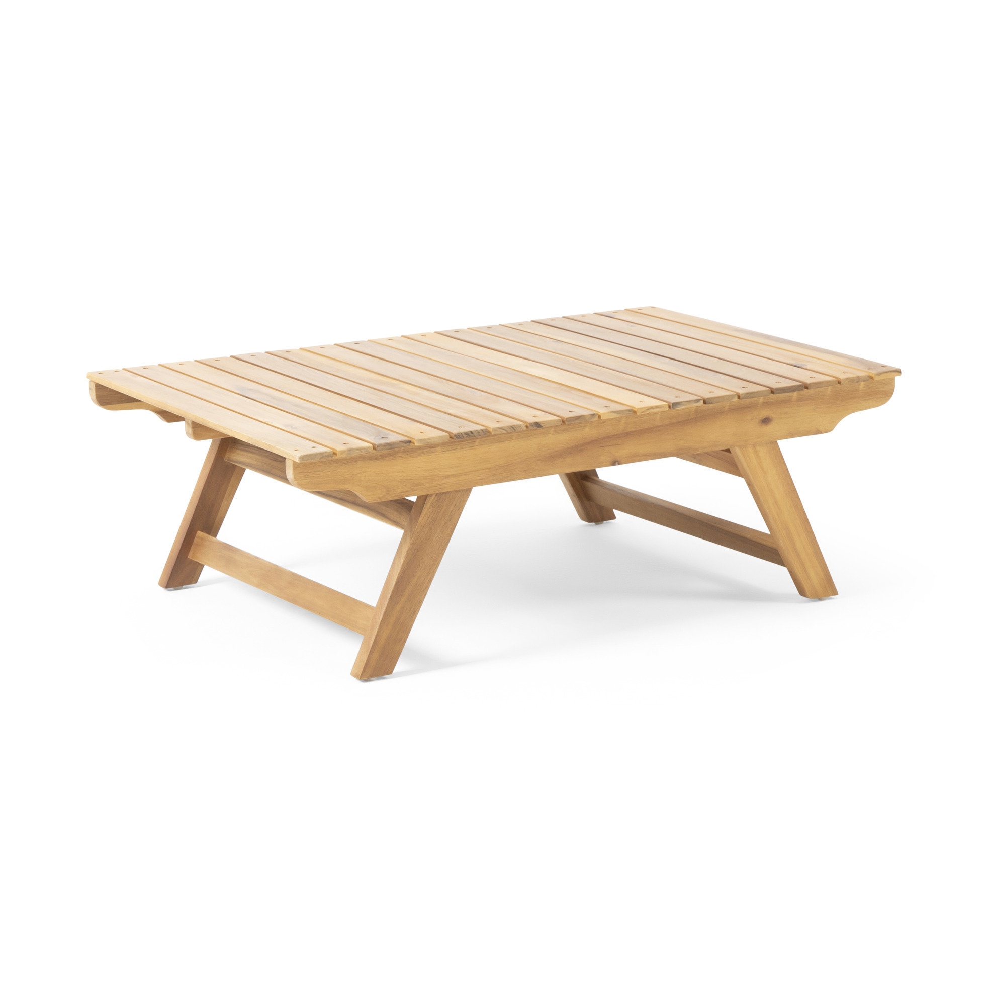 Winston Porter Outdoor Coffee Table With Open Slat Design - Wood, 36.88 ...