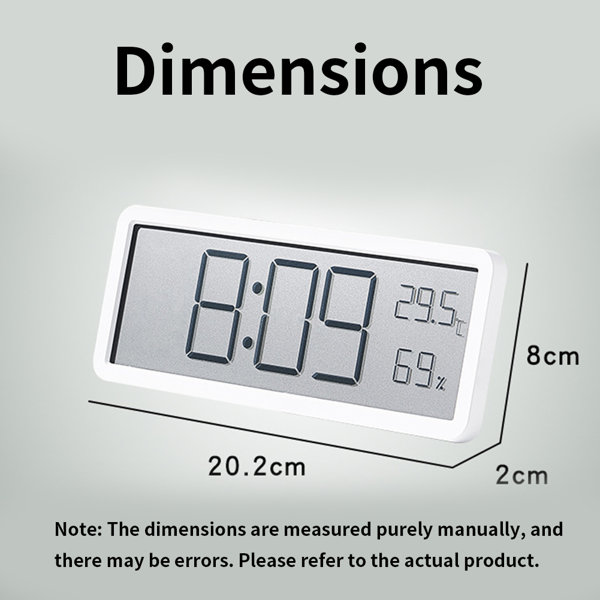 Ebern Designs Digital Alarm Clock,lcd Display With Temperature&humidity ...