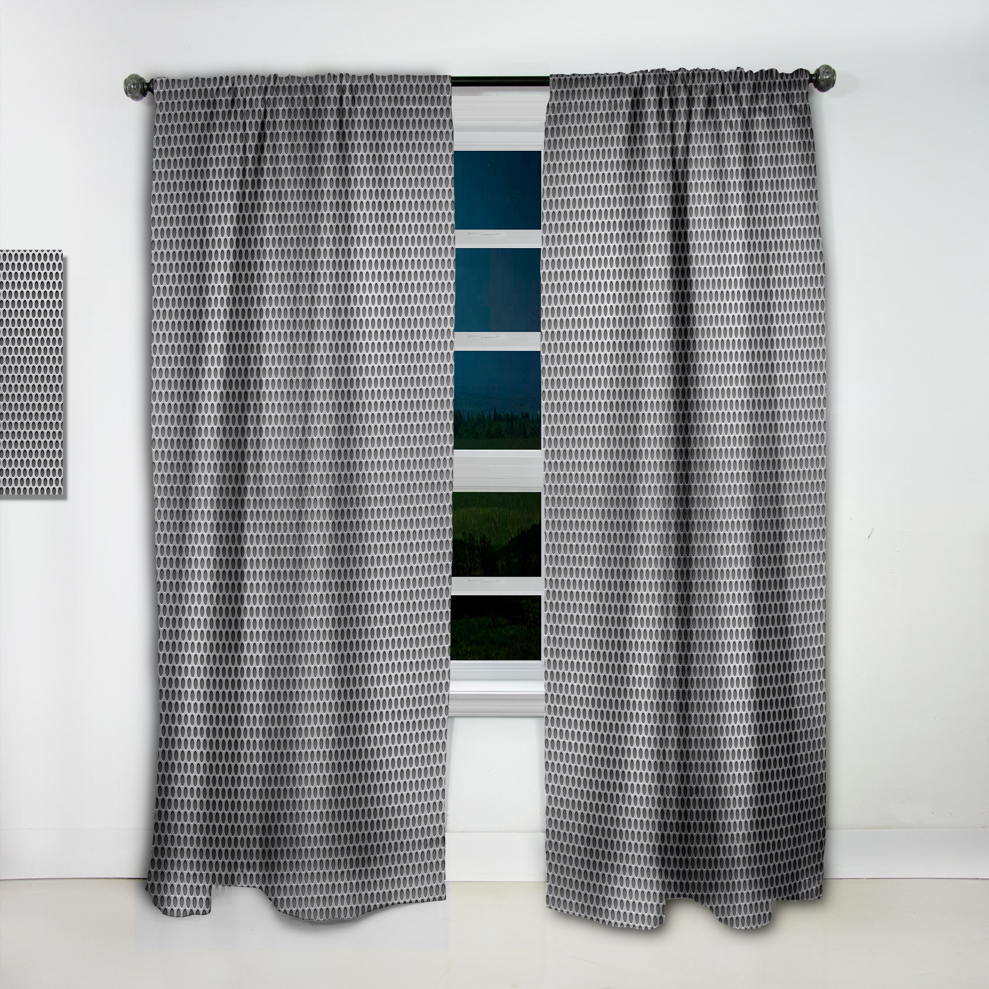East Urban Home Metal Grill 3D Circles - Abstract Blackout Curtain ...