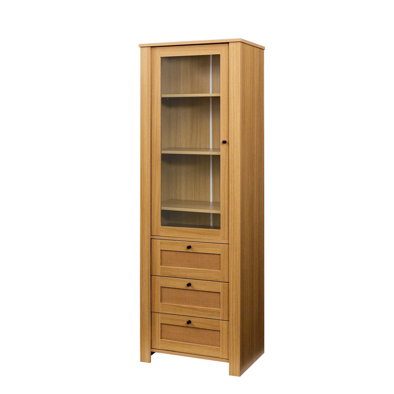 Bayou Breeze Bookshelf Display Case with drawer finish Open Storage ...