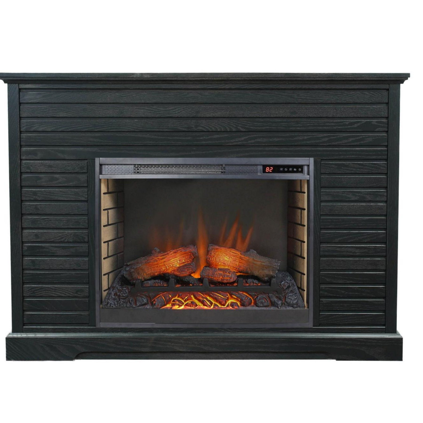 Red Barrel Studio® 54 inch Mantel with Fireplace, Clove Finish | Wayfair