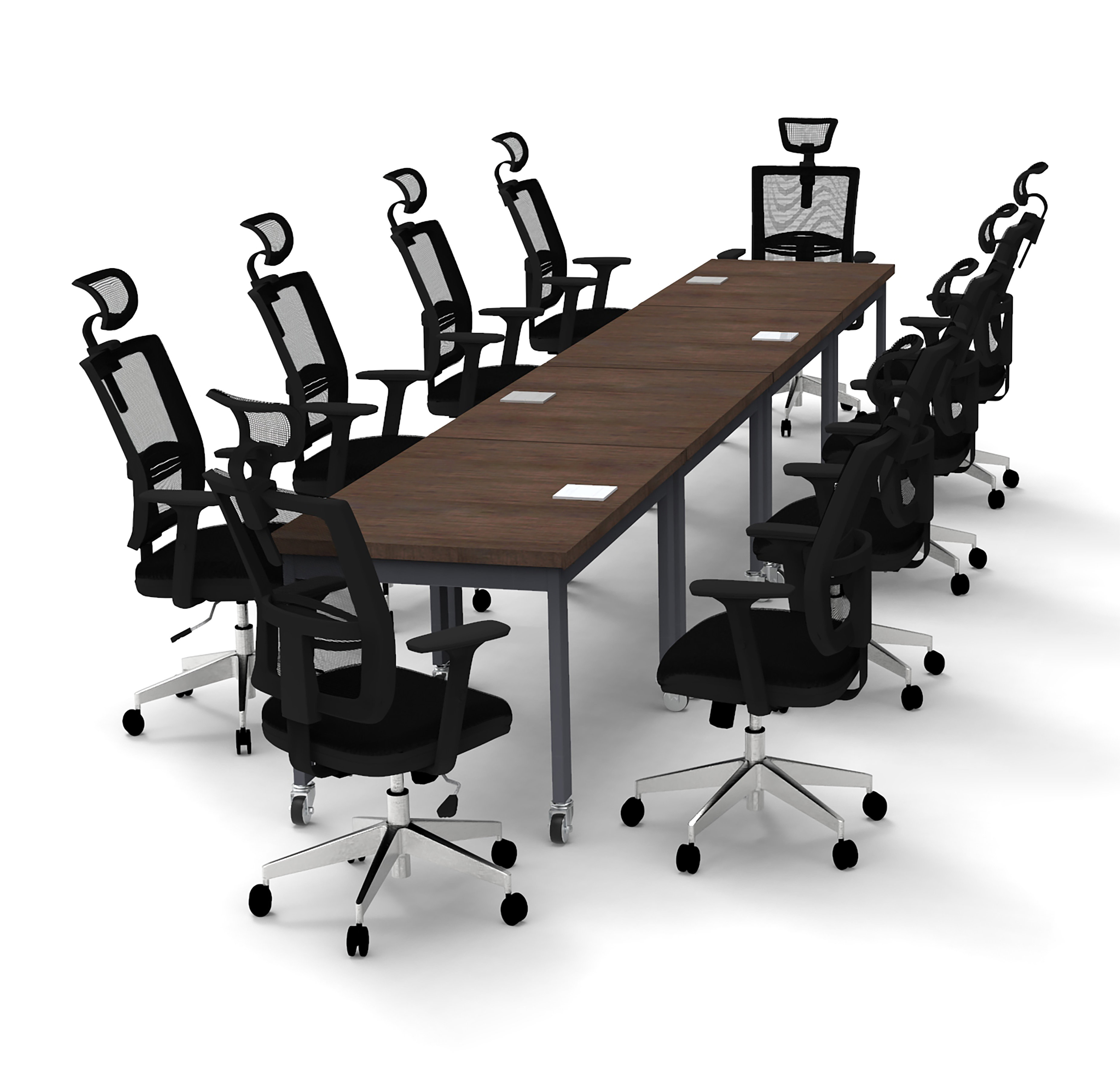 Inbox Zero 10 Person Conference Meeting Tables with 10 Chairs Complete ...