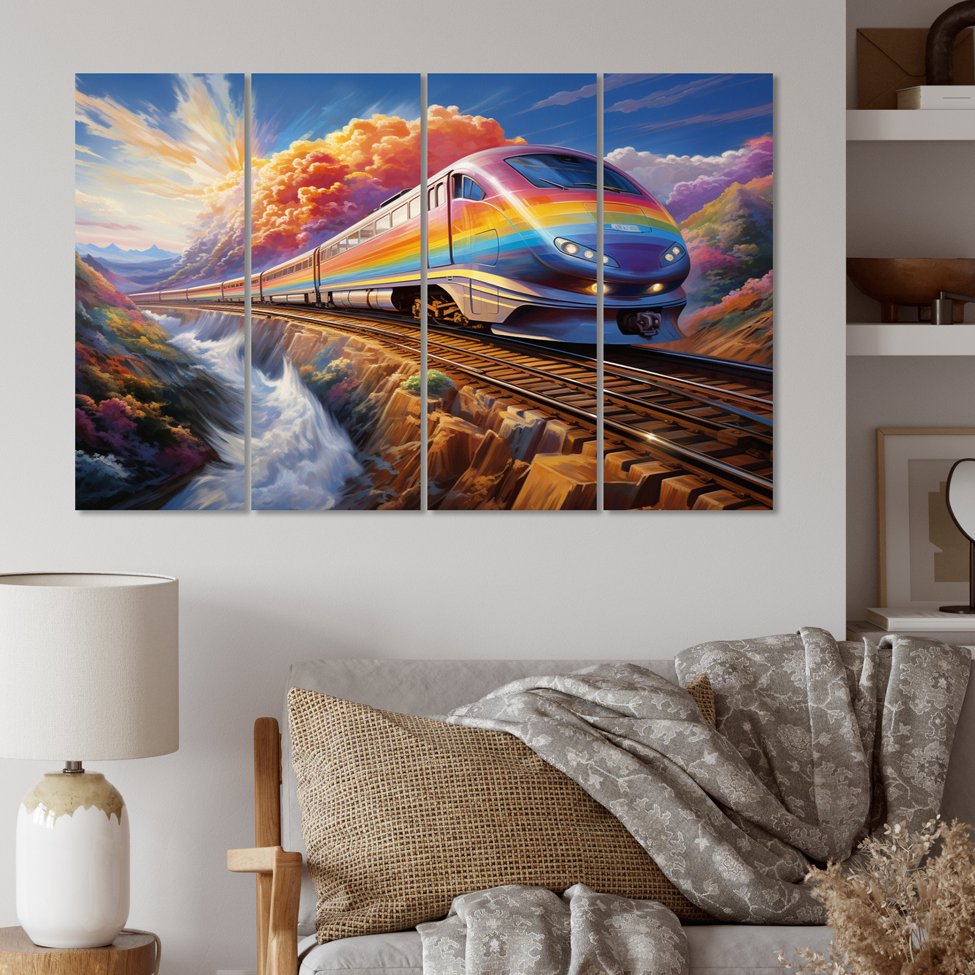 Ebern Designs " Rainbow Colour Train 1950S I " 4 - Pieces - Wayfair Canada