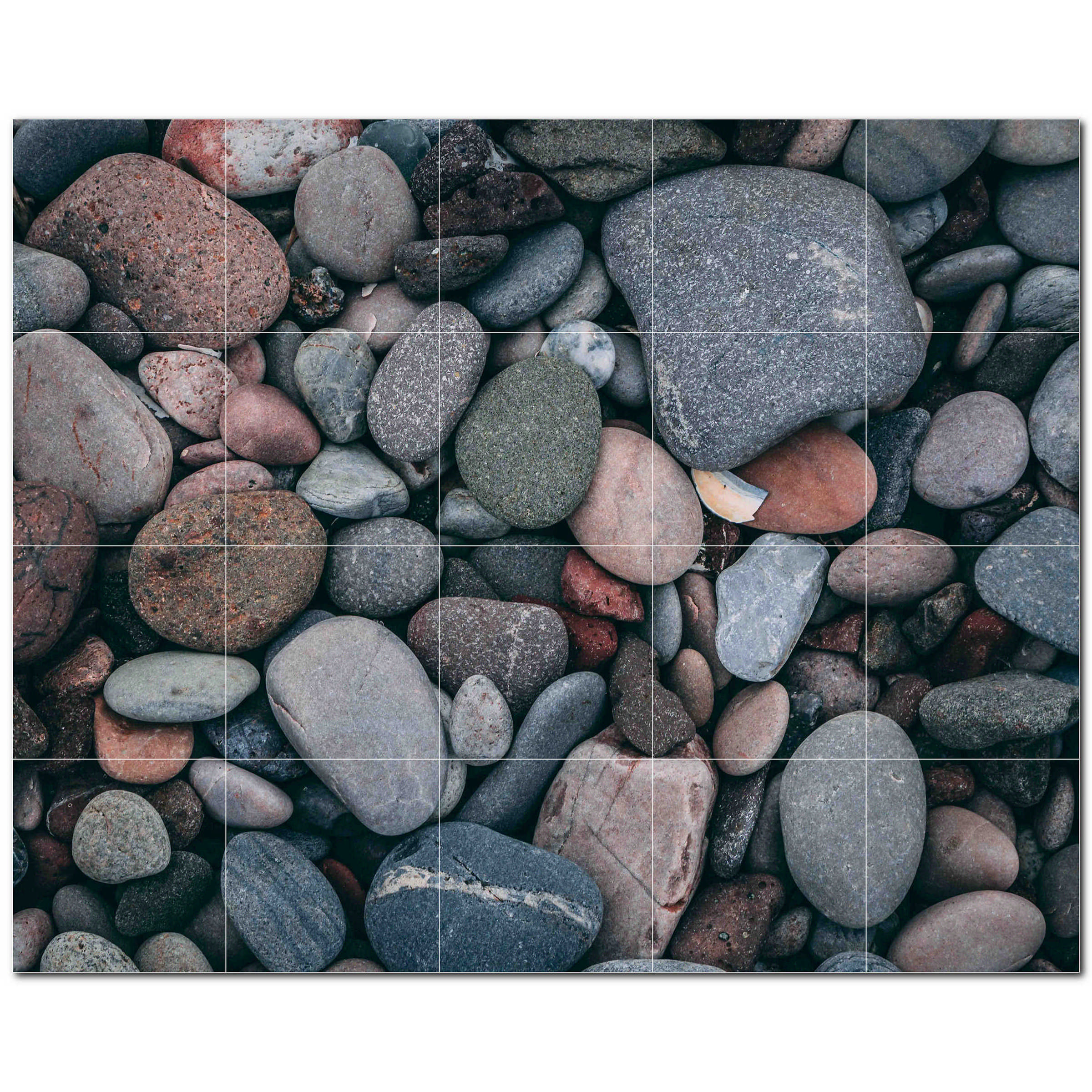 Picture-Tiles.com 60" x 48" Ceramic Rocks Photo Decorative Mural Tile ...