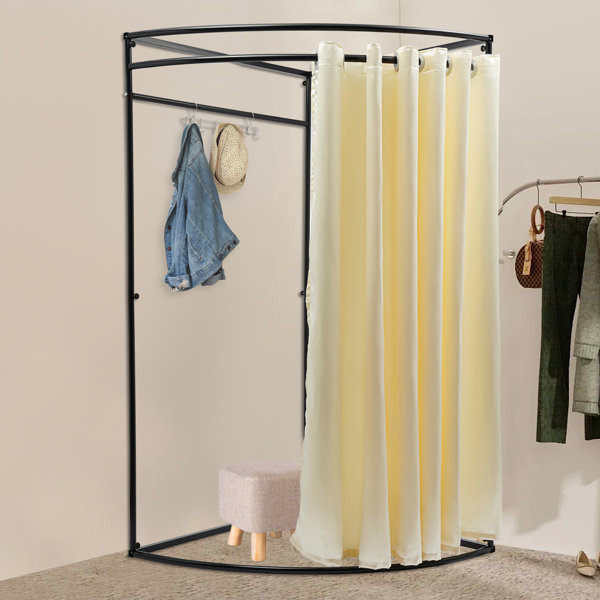17 Stories 78.74Inch Tall Fitting Room With Curtain Dressing Room For ...