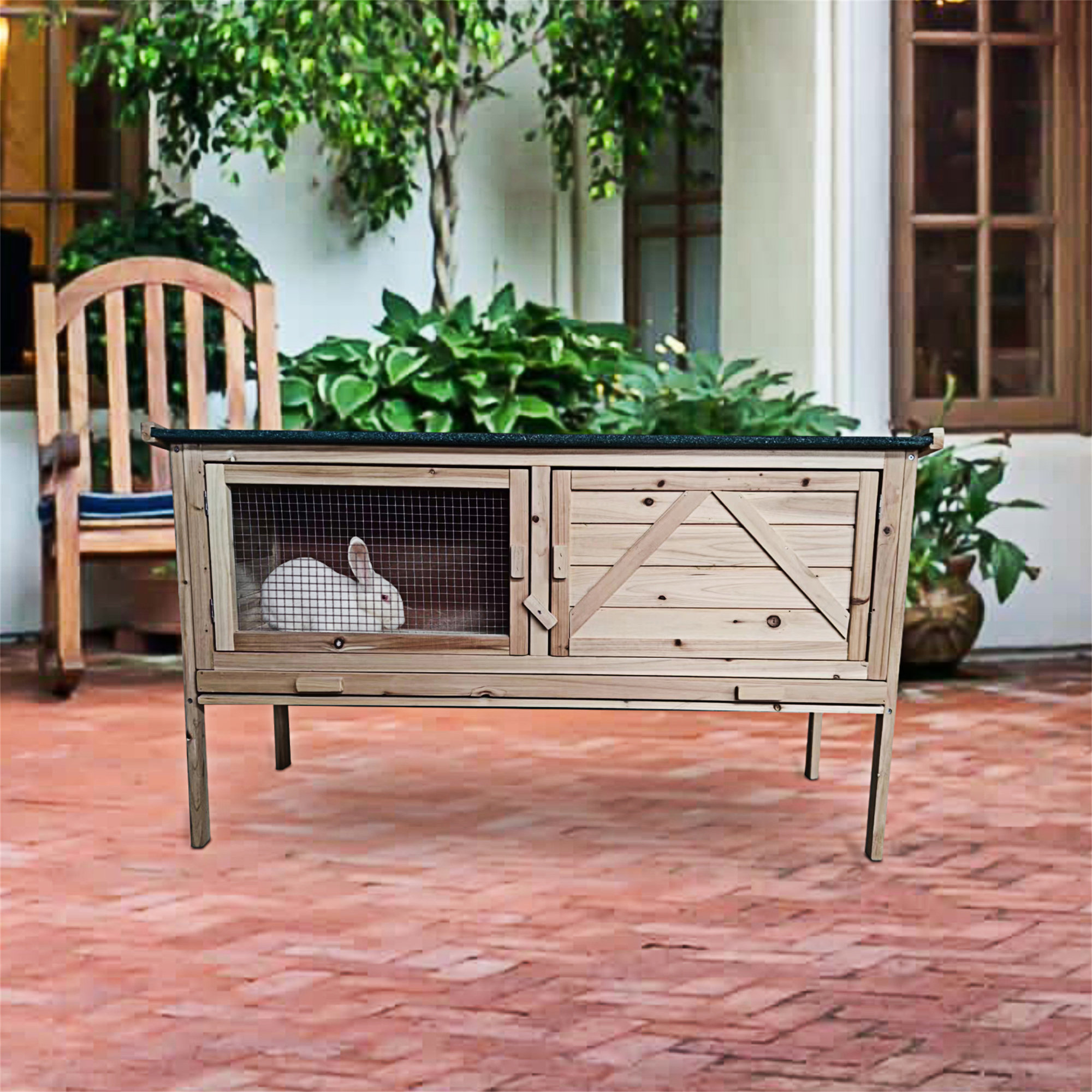 Tucker Murphy Pet™ Archilla Weather Resistant Rabbit Hutch, Small ...