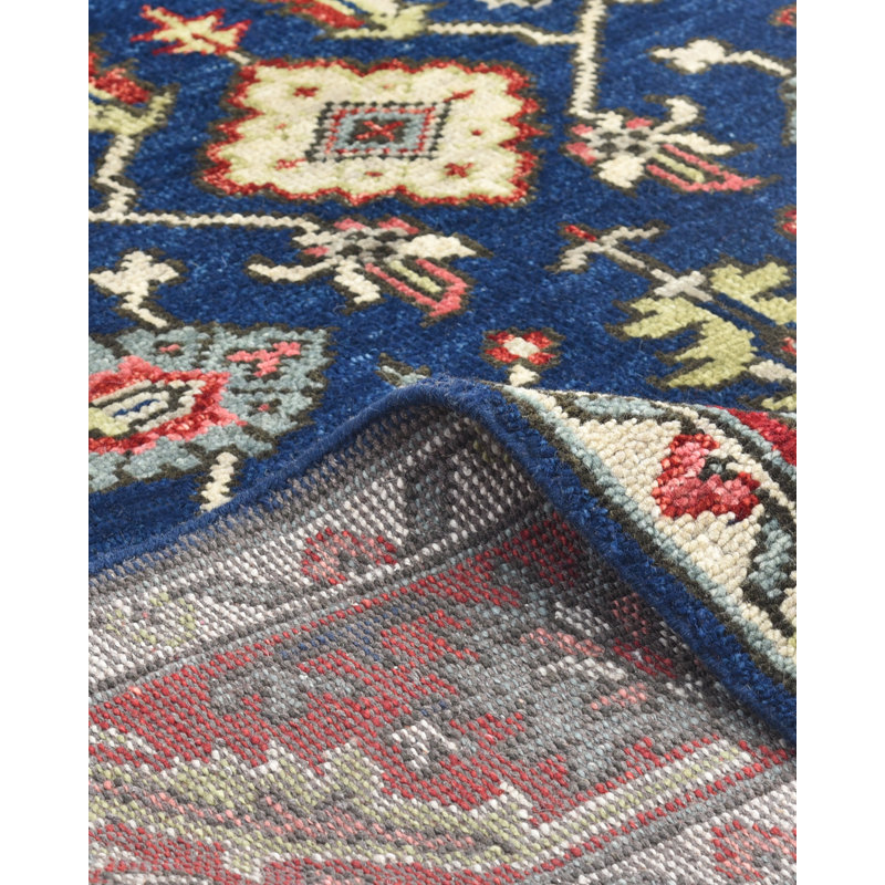 Bungalow Rose Lynton Handmade Hand-Knotted Red/Blue/Beige Rug & Reviews ...