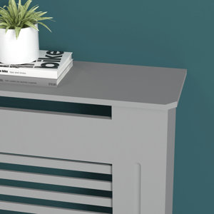 LUVODI Wooden High Radiator Cover Wood Cabinet Grey Large Horizontal ...