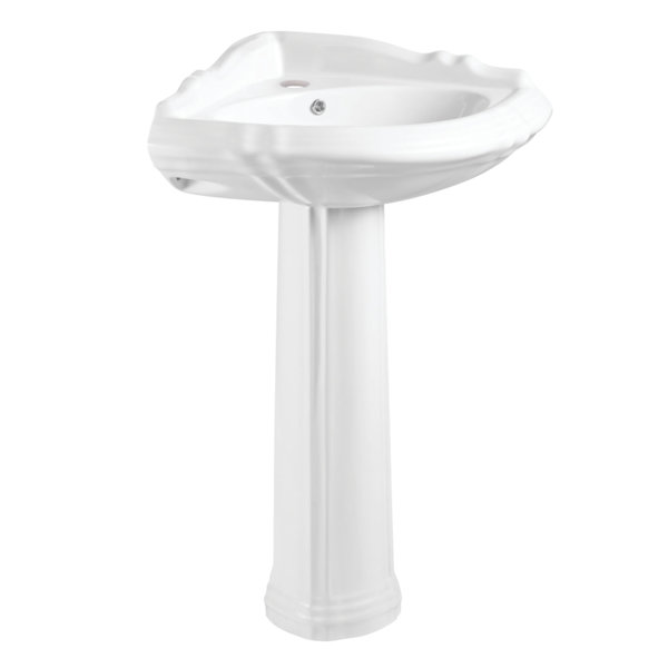 Kingston Brass Fauceture VPB2710 Venus 27" Ceramic Corner Pedestal Sink ...