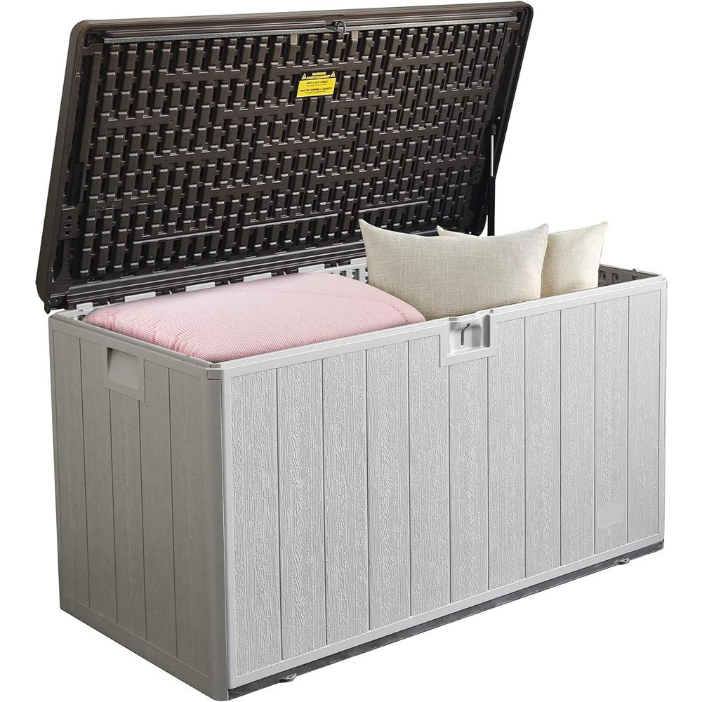MAXAYA 110 Pro Gallon Resin Deck Box, Waterproof Outdoor Storage Bin ...