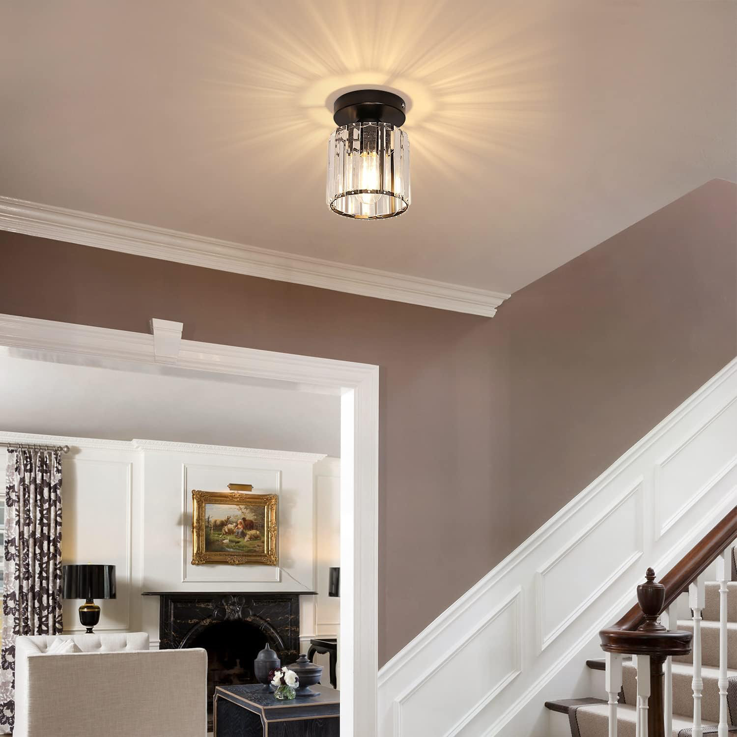 Mercer41 Sebron Crystal Flush Mount Ceiling Light | Wayfair