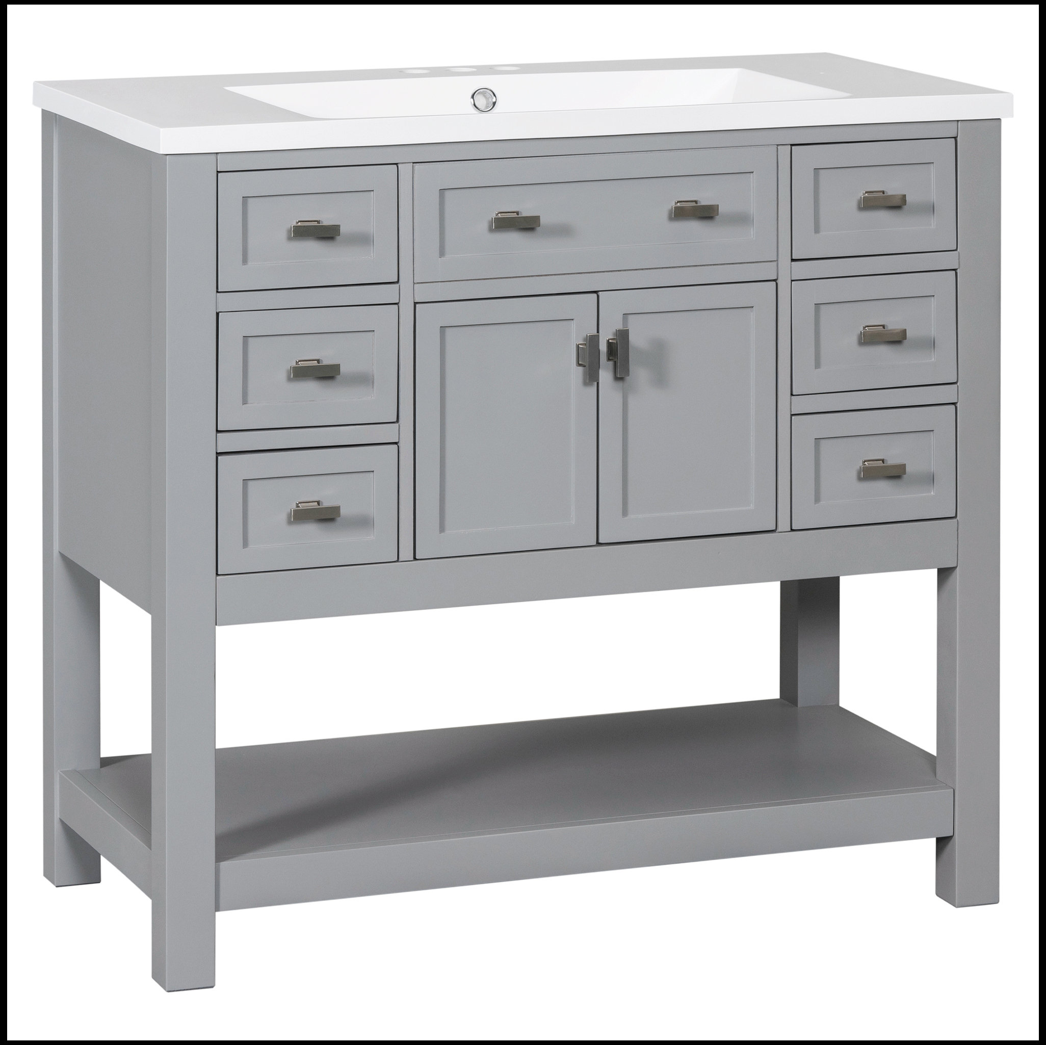 Charlton Home 36'' Bathroom Vanity with Top Sink, Modern Bathroom ...