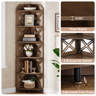 Gracie Oaks 70.8" Corner Bookshelf, Farmhouse Corner Display Storage ...