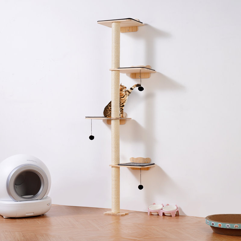 Tucker Murphy Pet™ Halayna Wall Mounted Cat Shelves Tree with Platform ...
