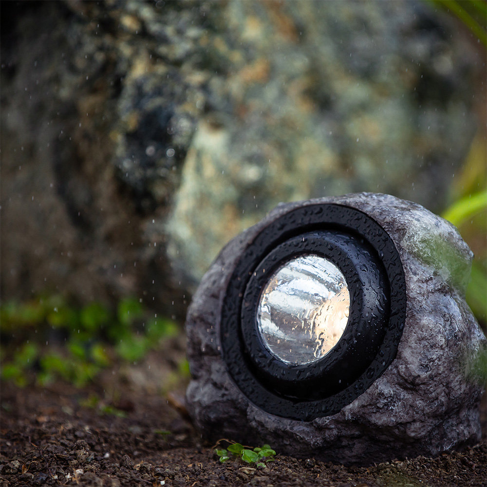 Koda Grey Solar Powered Rock Spot Light Adjustable White Colour Temp ...