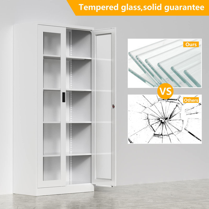 Inbox Zero Kizzi 31.5'' Wide 5 - Shelf Storage Cabinet & Reviews | Wayfair