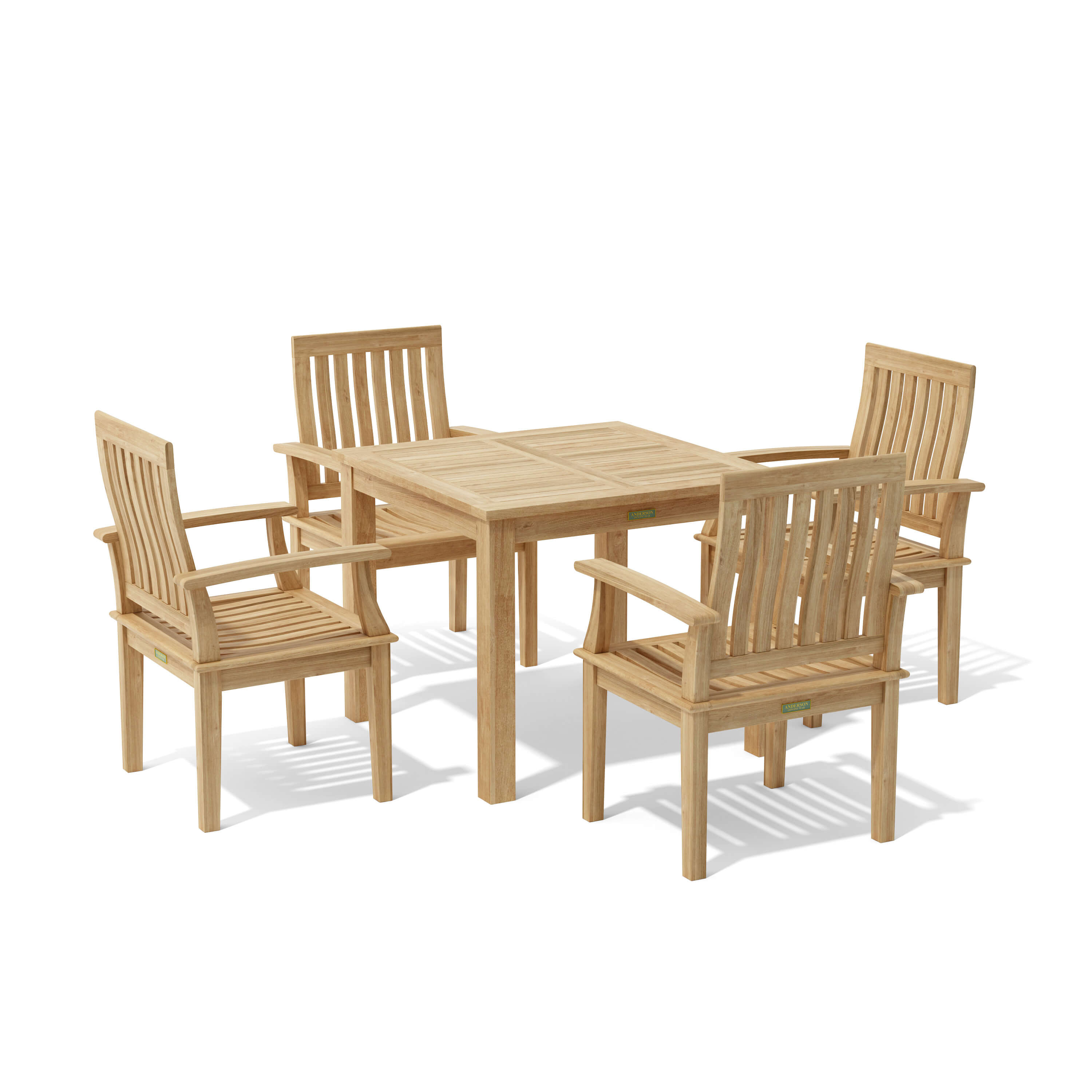 Anderson Teak Windsor 4 - Person Square Teak Outdoor Dining Set ...