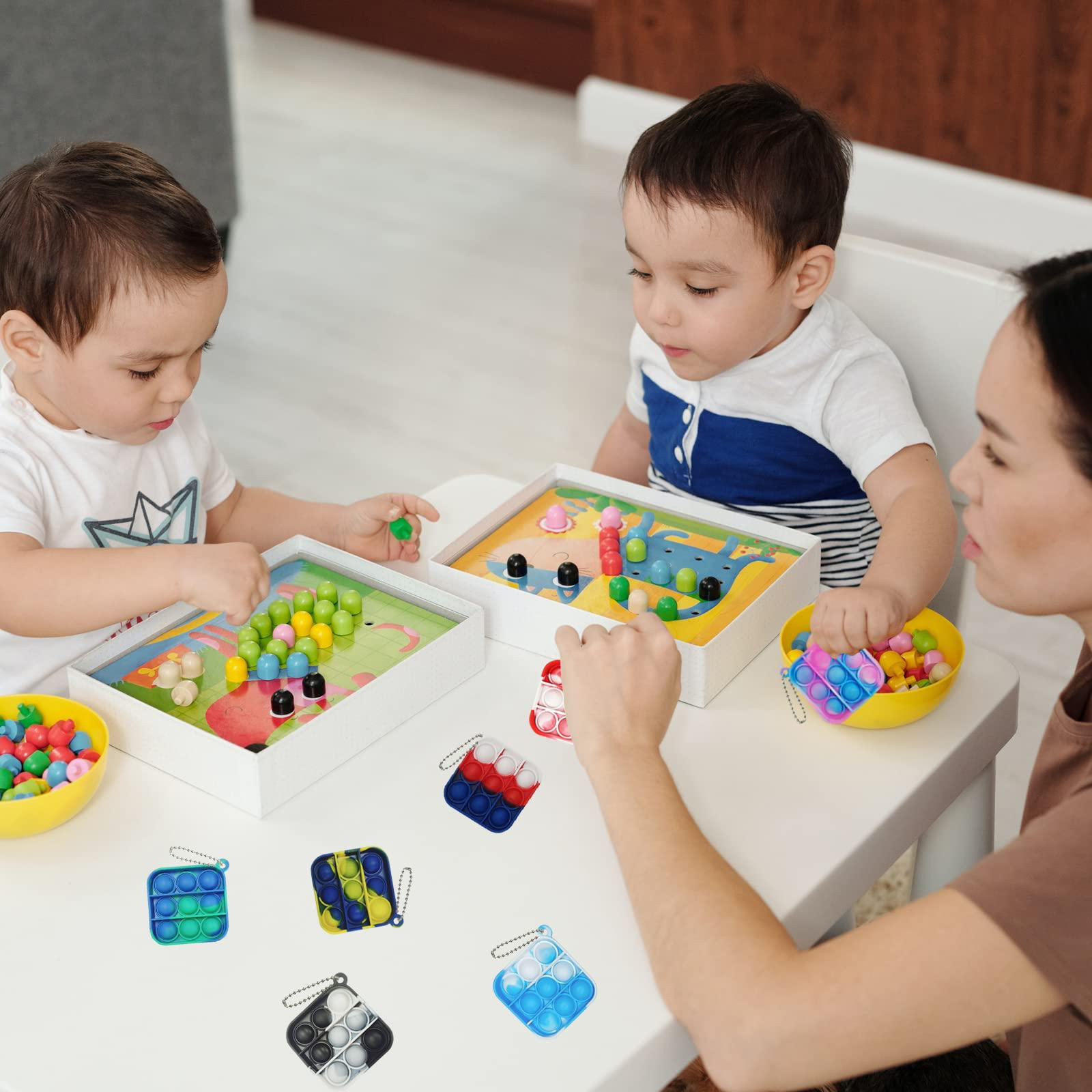 ZAALBA 120 Pcs Mini Pop Fidget Toys , Silicone Keychain Bulk - Wayfair ...