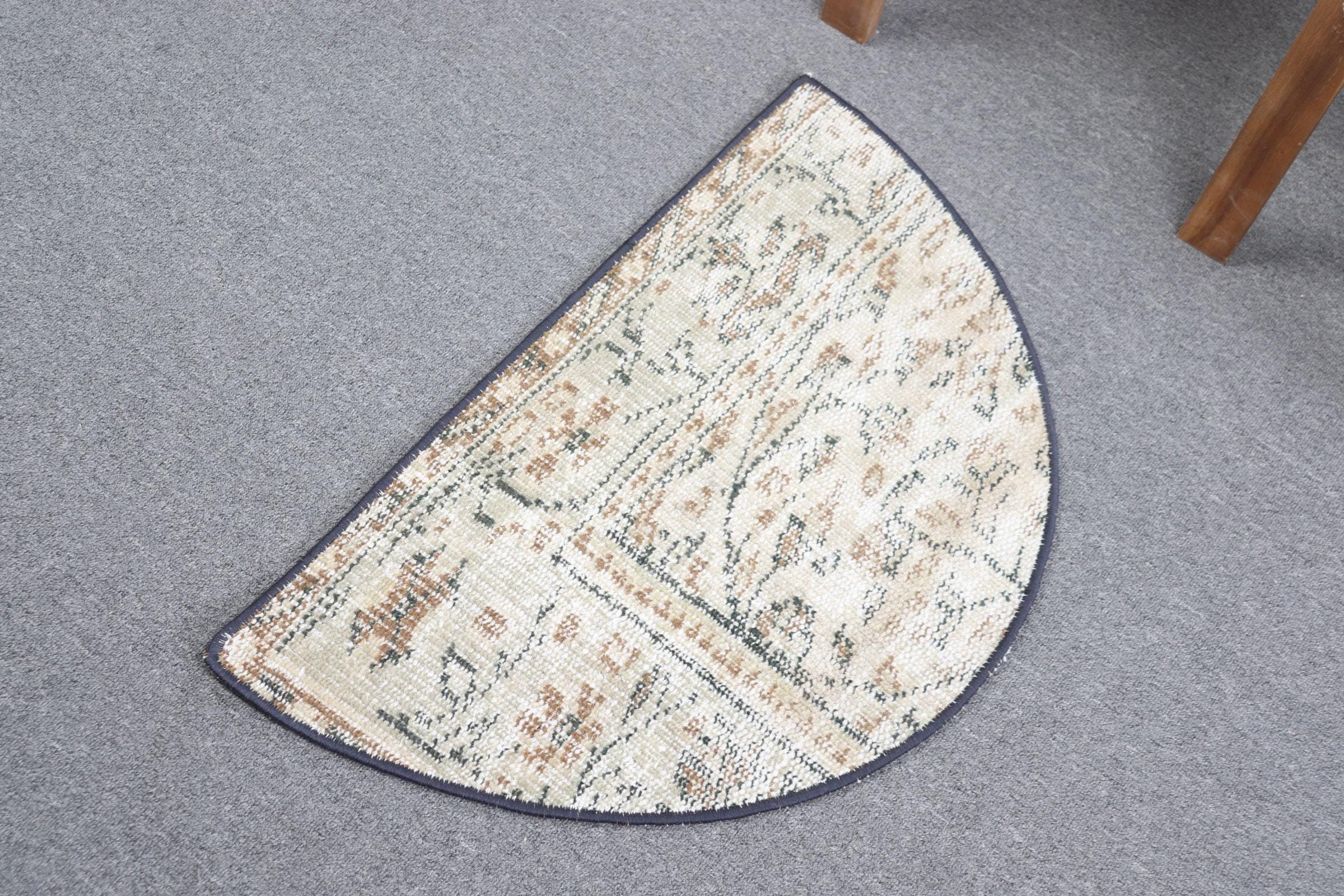 Bungalow Rose Vintage Turkish Cream Semicircle Rug - Handwoven ...